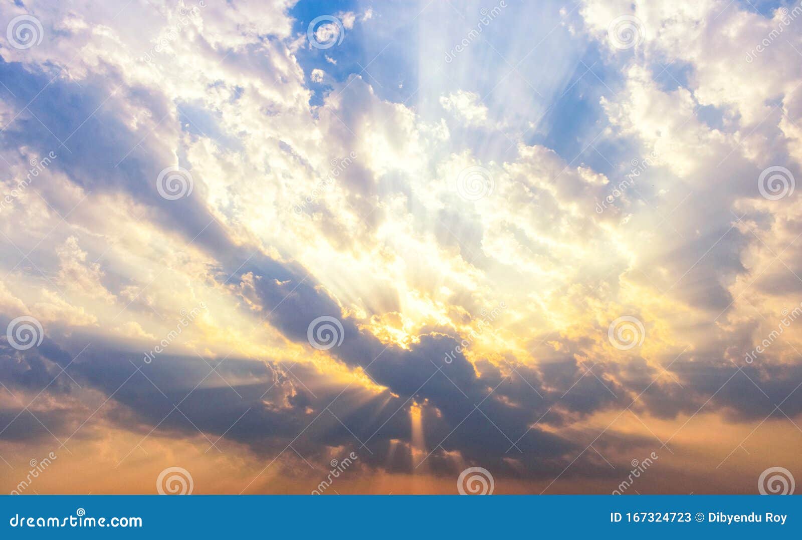 Sun Hiding in Clouds at Sunset Stock Image - Image of dusk, cloud ...