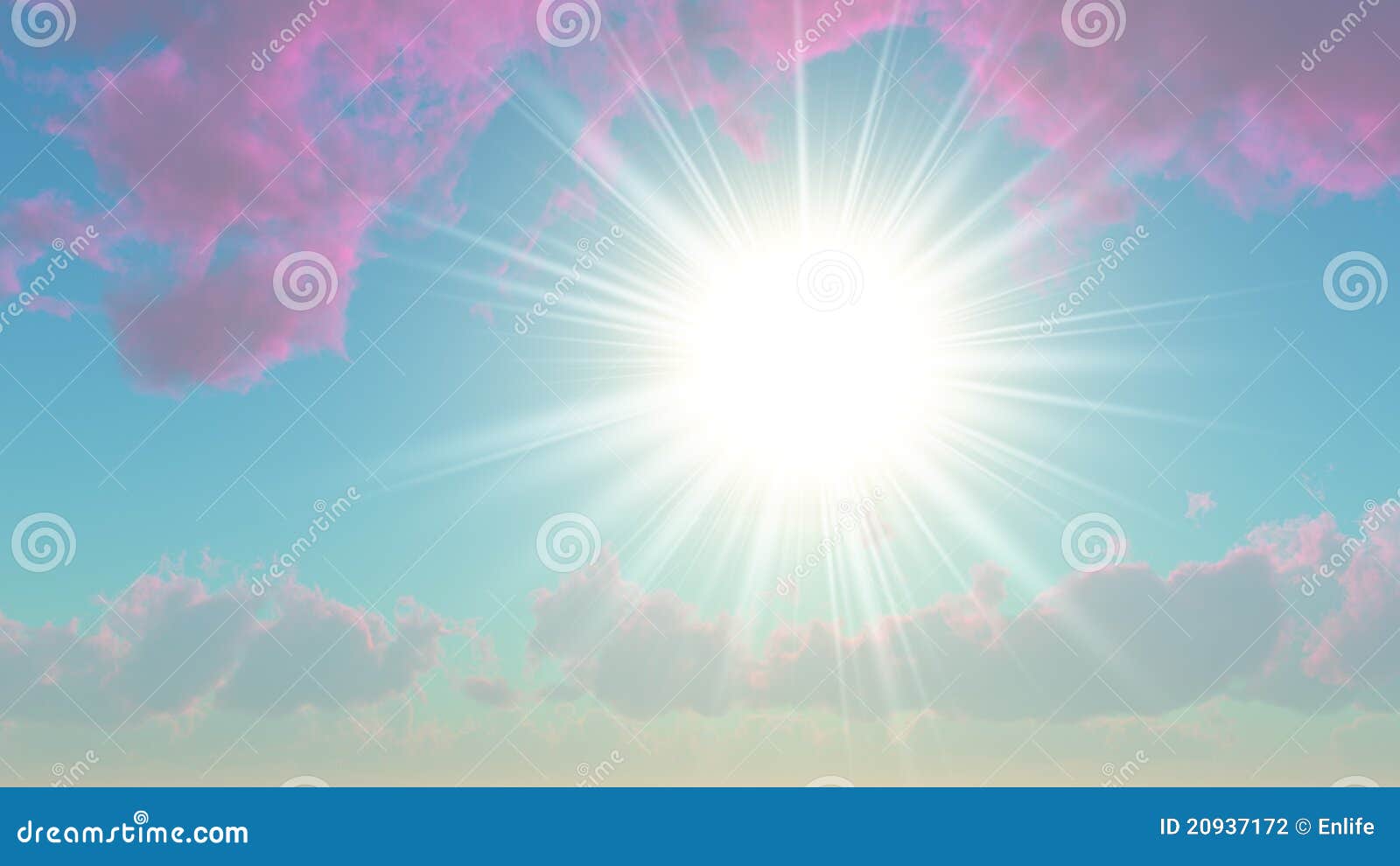 Sun Among The Clouds Purple Stock Illustration - Illustration of light ...