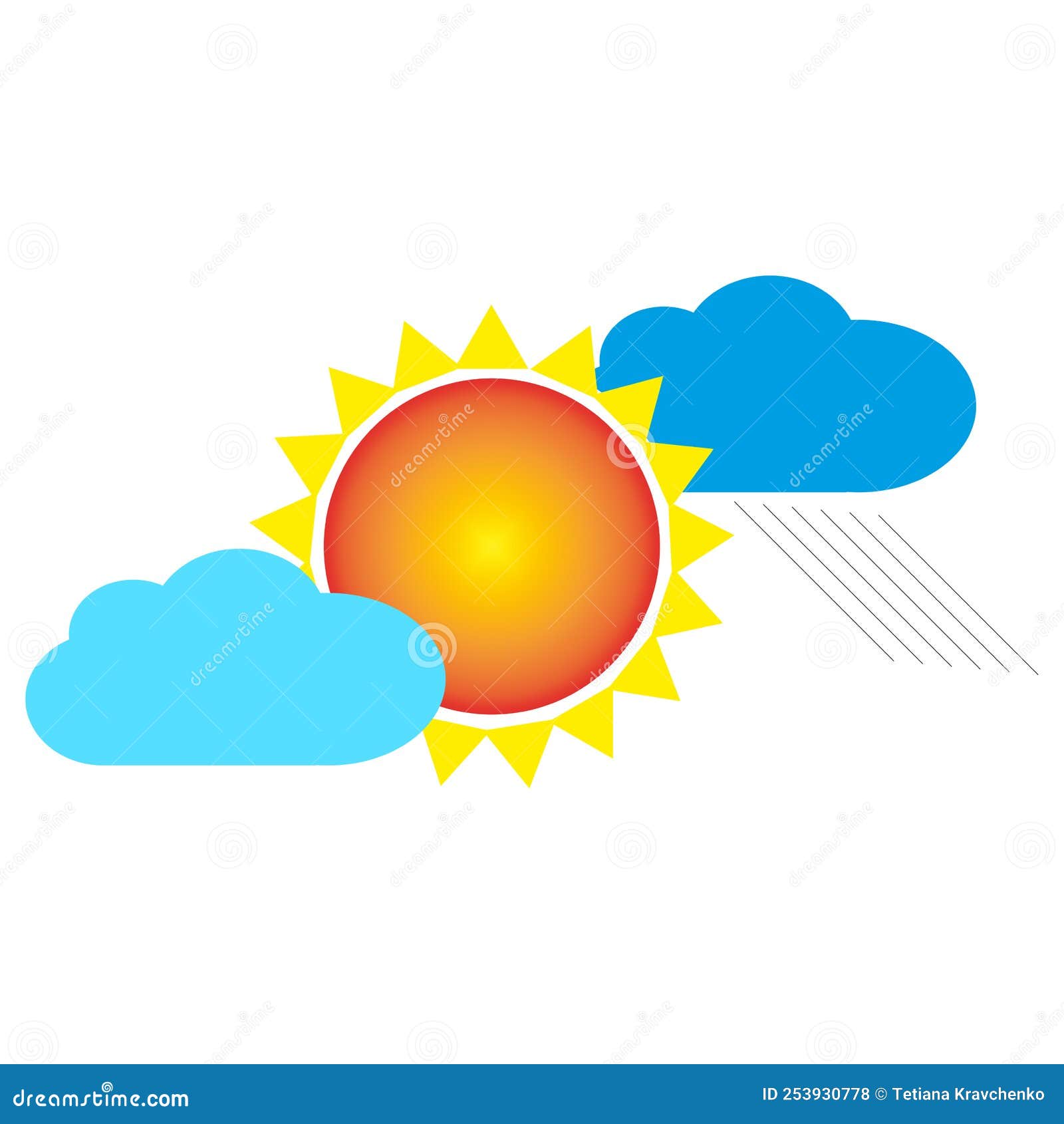 Sun Clouds Rain. Vector Illustration. Stock Image Stock Vector ...