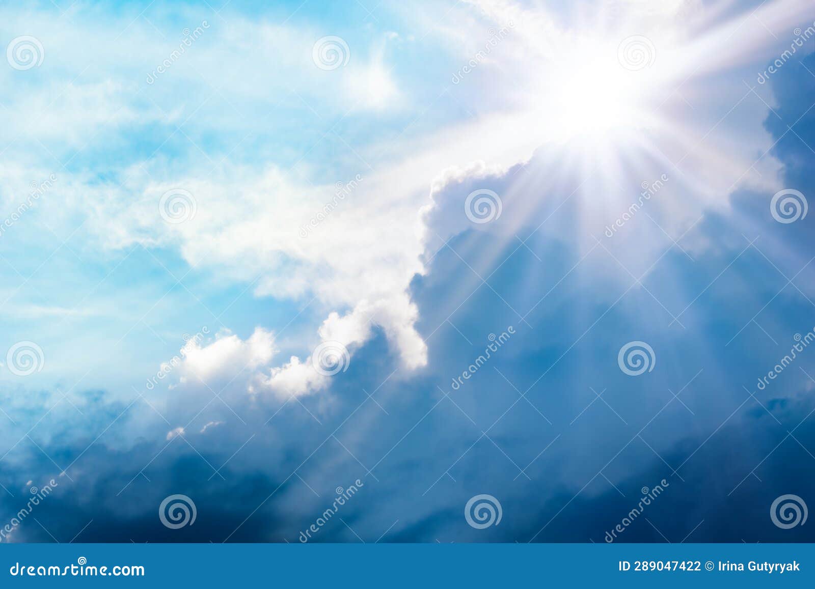 Sun and clouds stock photo. Image of overcast, sunbeam - 289047422