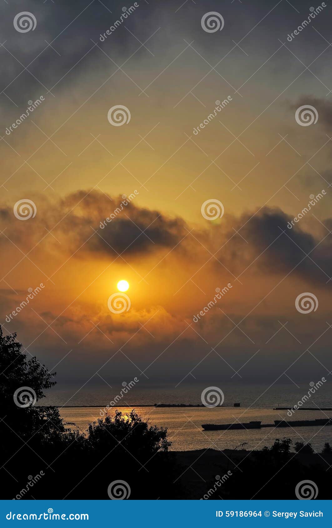 Sun in the Clouds at Sunset and Barga Stock Photo - Image of green ...