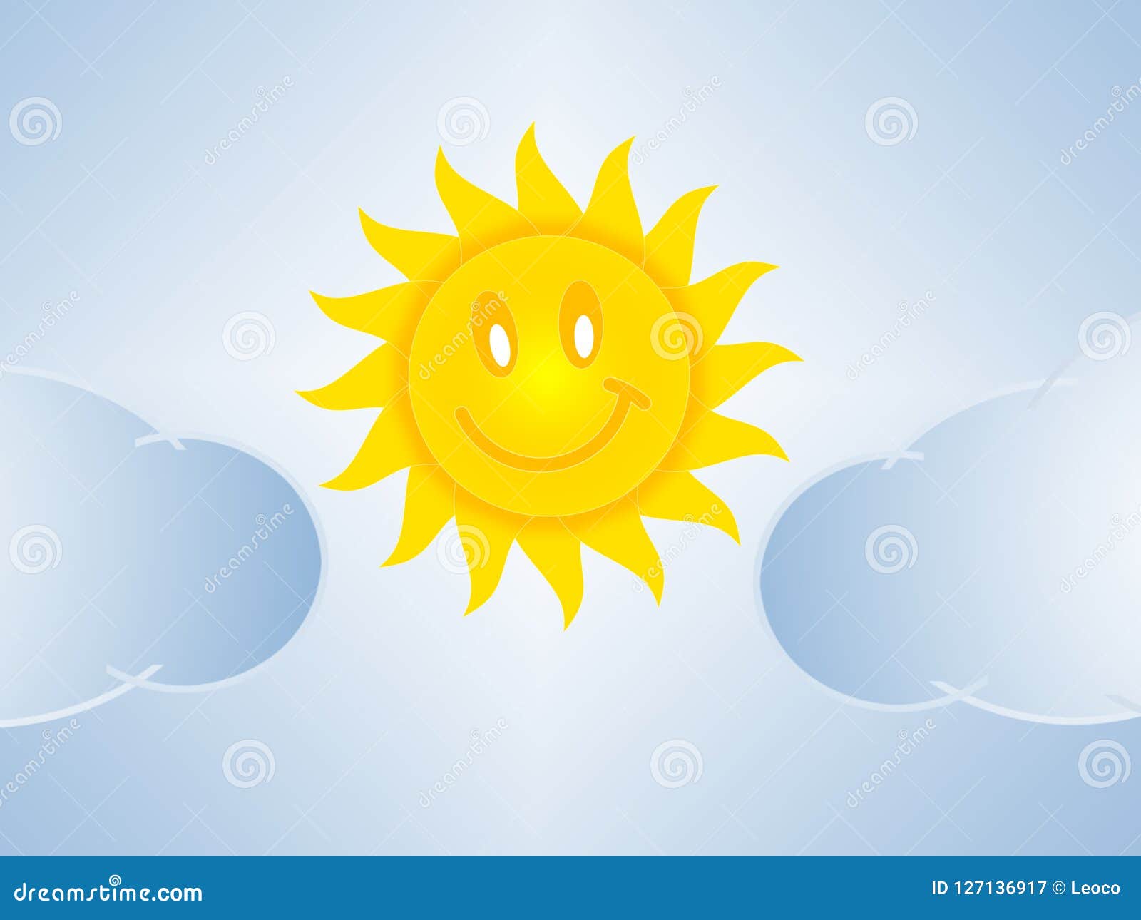 Sun and clouds stock illustration. Illustration of amiable - 127136917