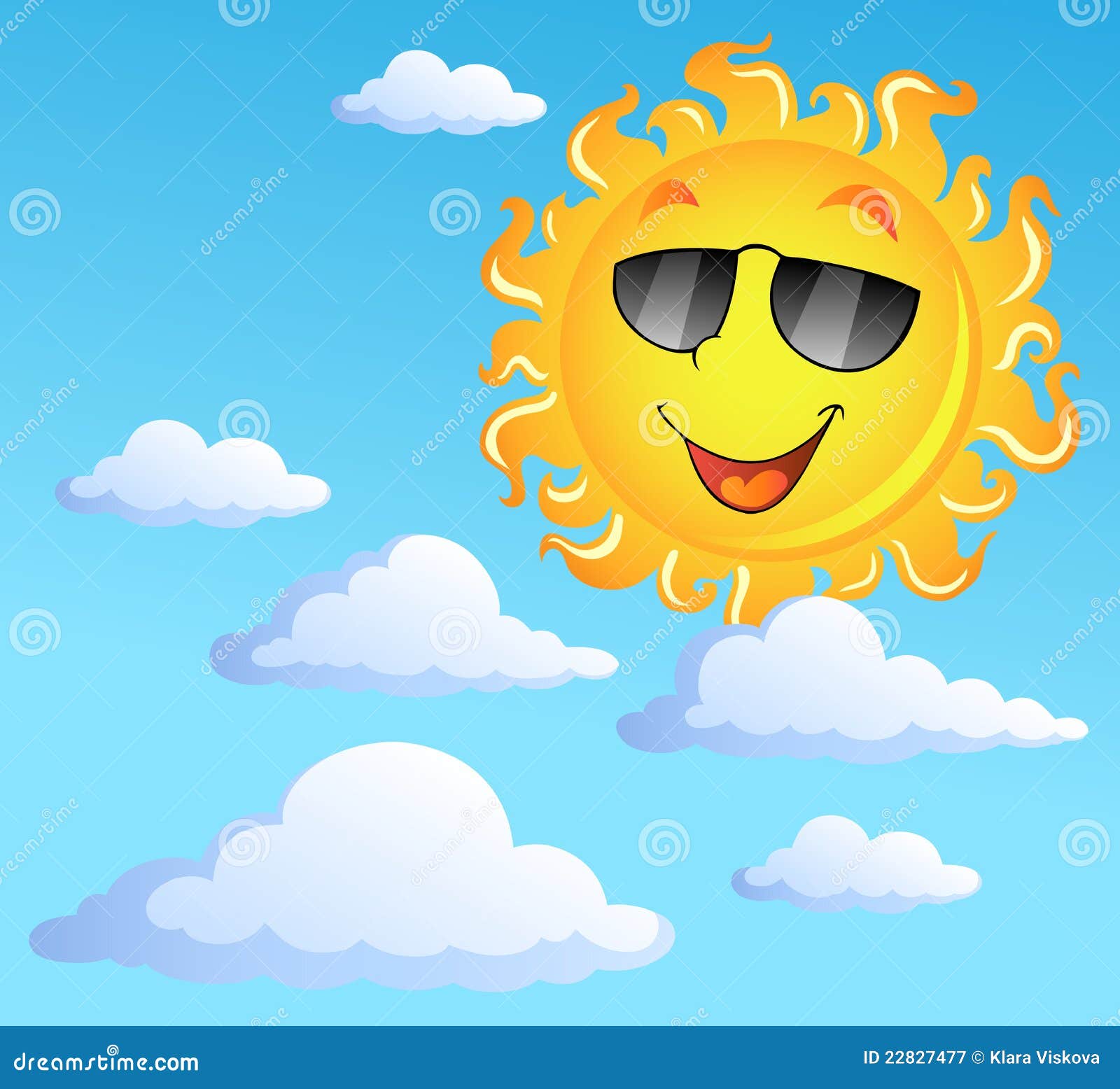 Sun with clouds theme 3 stock vector. Illustration of shape - 22827477