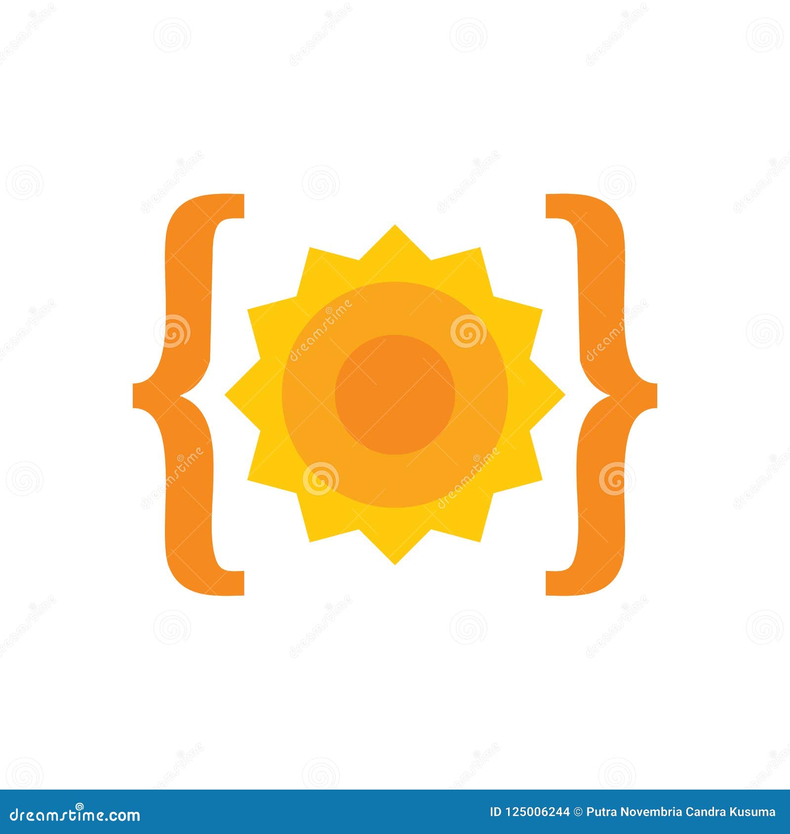 Sun Code Logo Icon Design stock vector. Illustration of creative ...