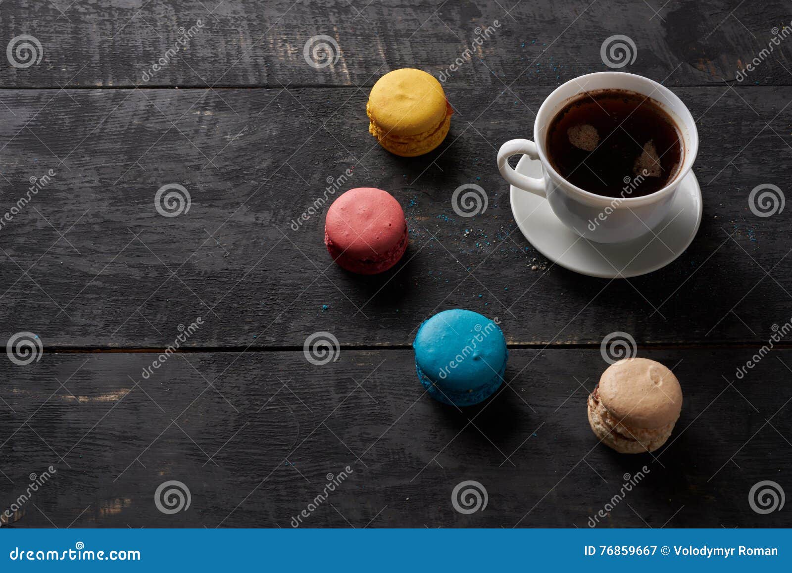 The Sun of Coffee and Colorful Macaroon Stock Image - Image of copy ...