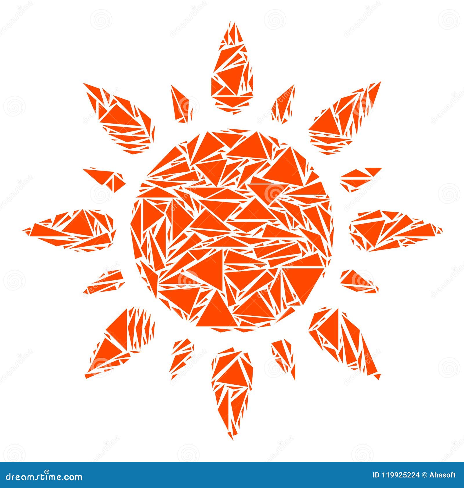 Sun Collage of Triangles stock vector. Illustration of composed - 119925224