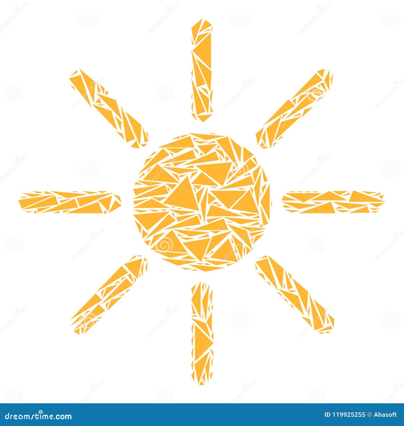 Sun Mosaic of Triangles stock vector. Illustration of polygon - 119925255