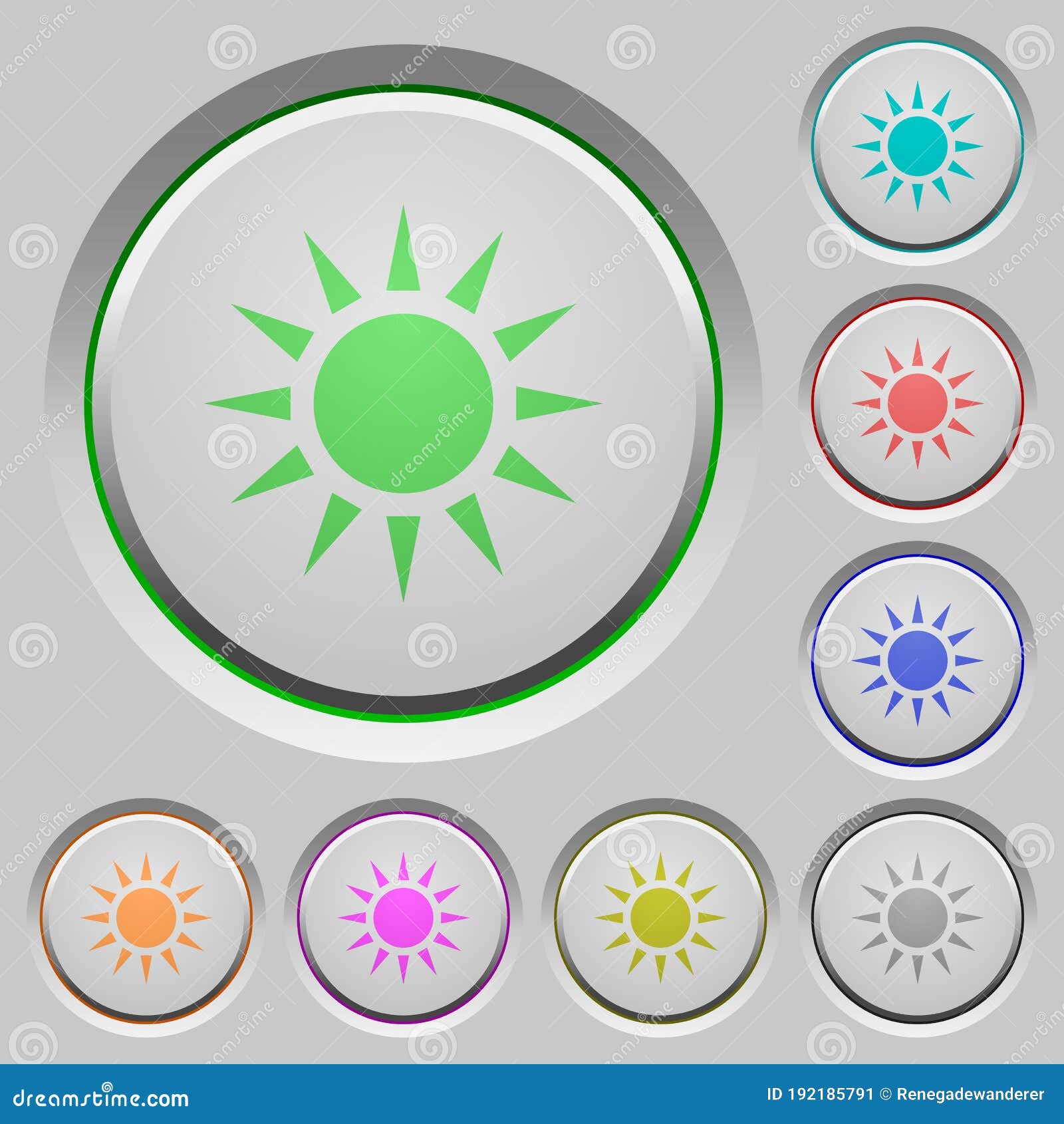 Sun push buttons stock vector. Illustration of application - 192185791