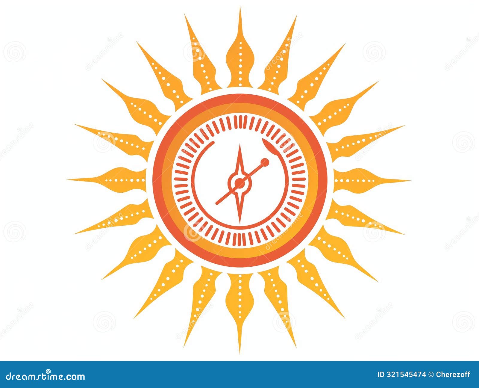 Sun with Compass Design stock illustration. Illustration of icon ...