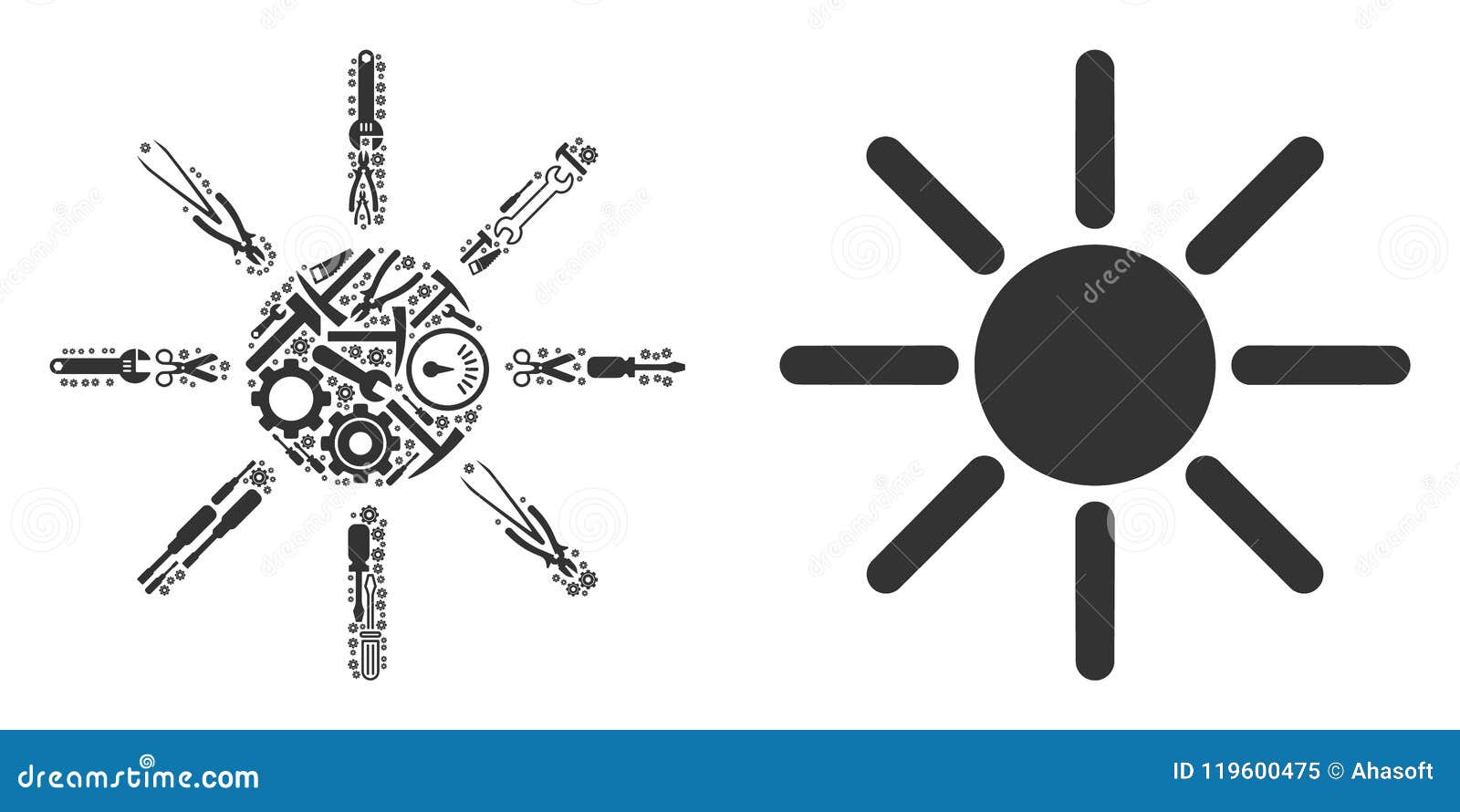Sun Composition of Repair Tools Stock Vector - Illustration of concept ...