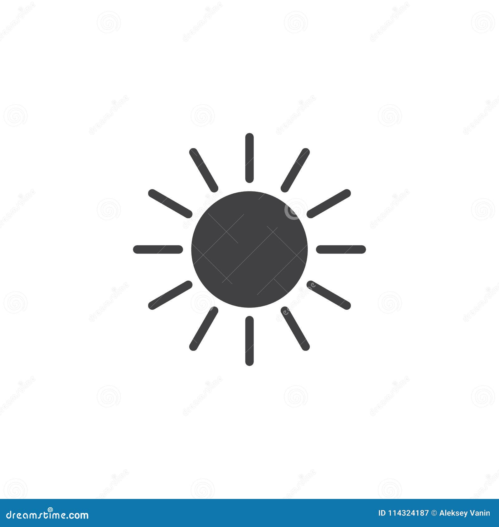 Sun Con El Icono Del Vector De Los Rayos De Sol Ilustración del Vector ...