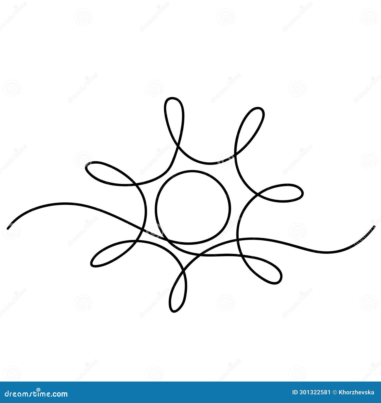 Sun, Continuous Line Drawing, Vector Stock Vector - Illustration of ...