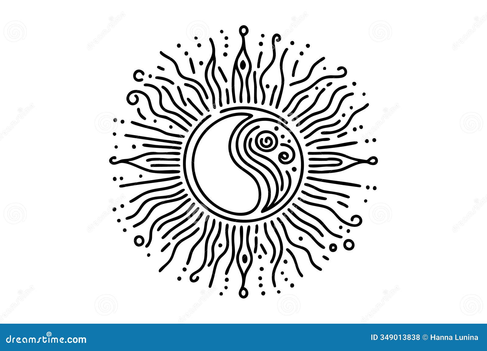 Sun Continuous One Line Drawing Art. Vector Illustration. Stock Vector ...