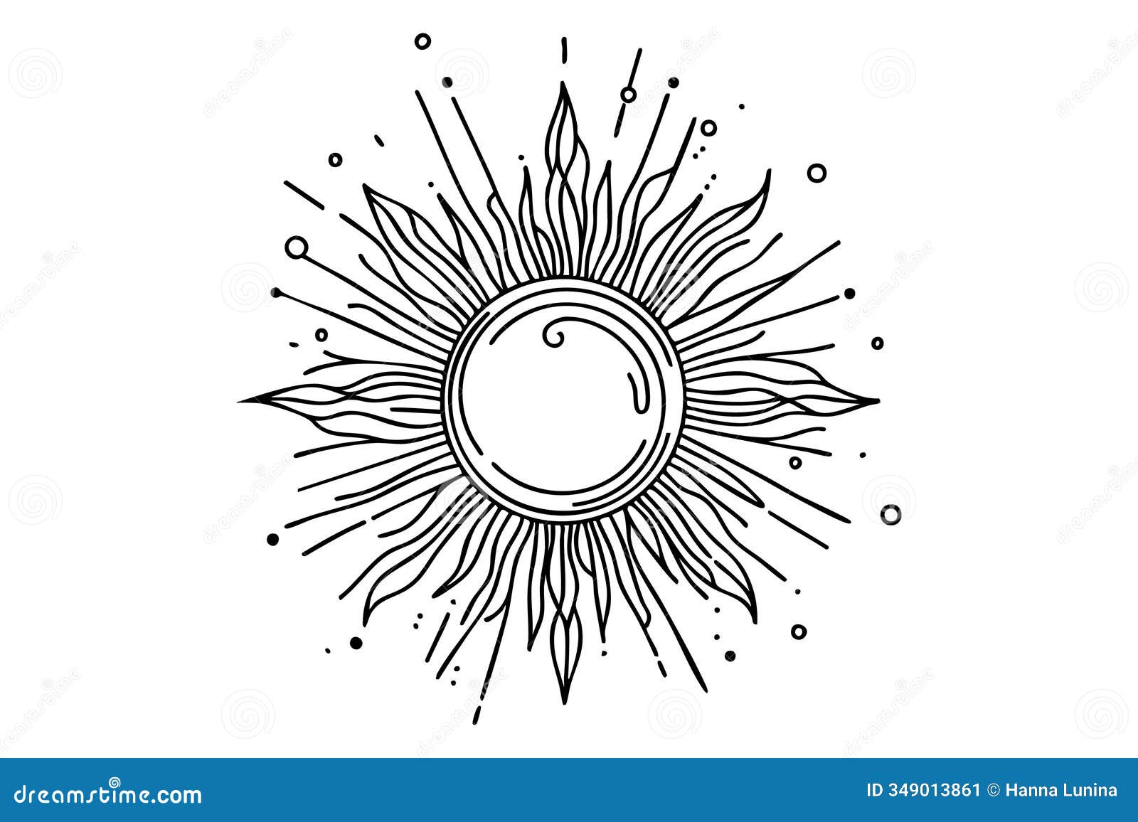 Sun Continuous One Line Drawing Art. Vector Illustration. Stock Vector ...