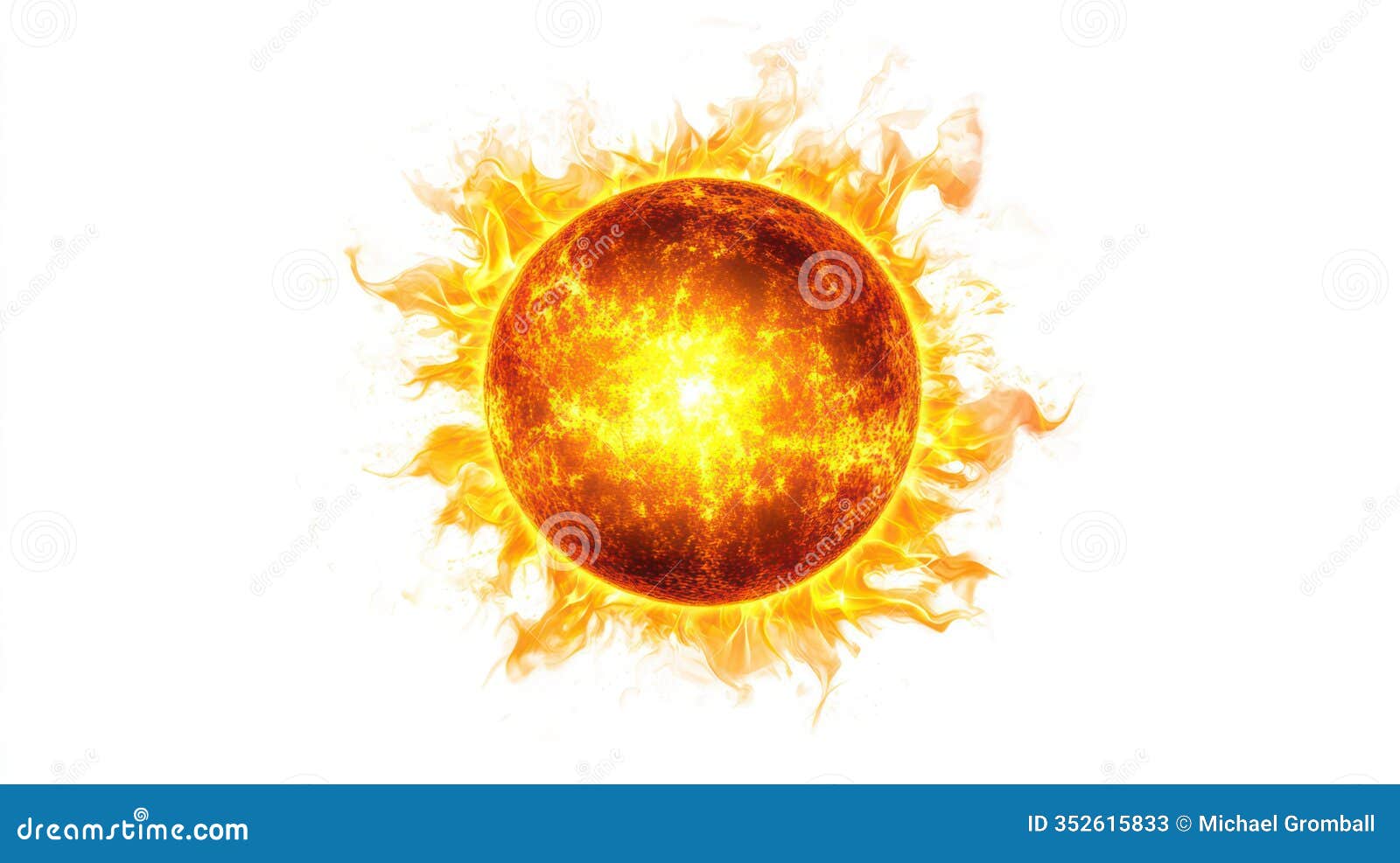 Sun with Corona Isolated on White Created with Generative AI. Big ...