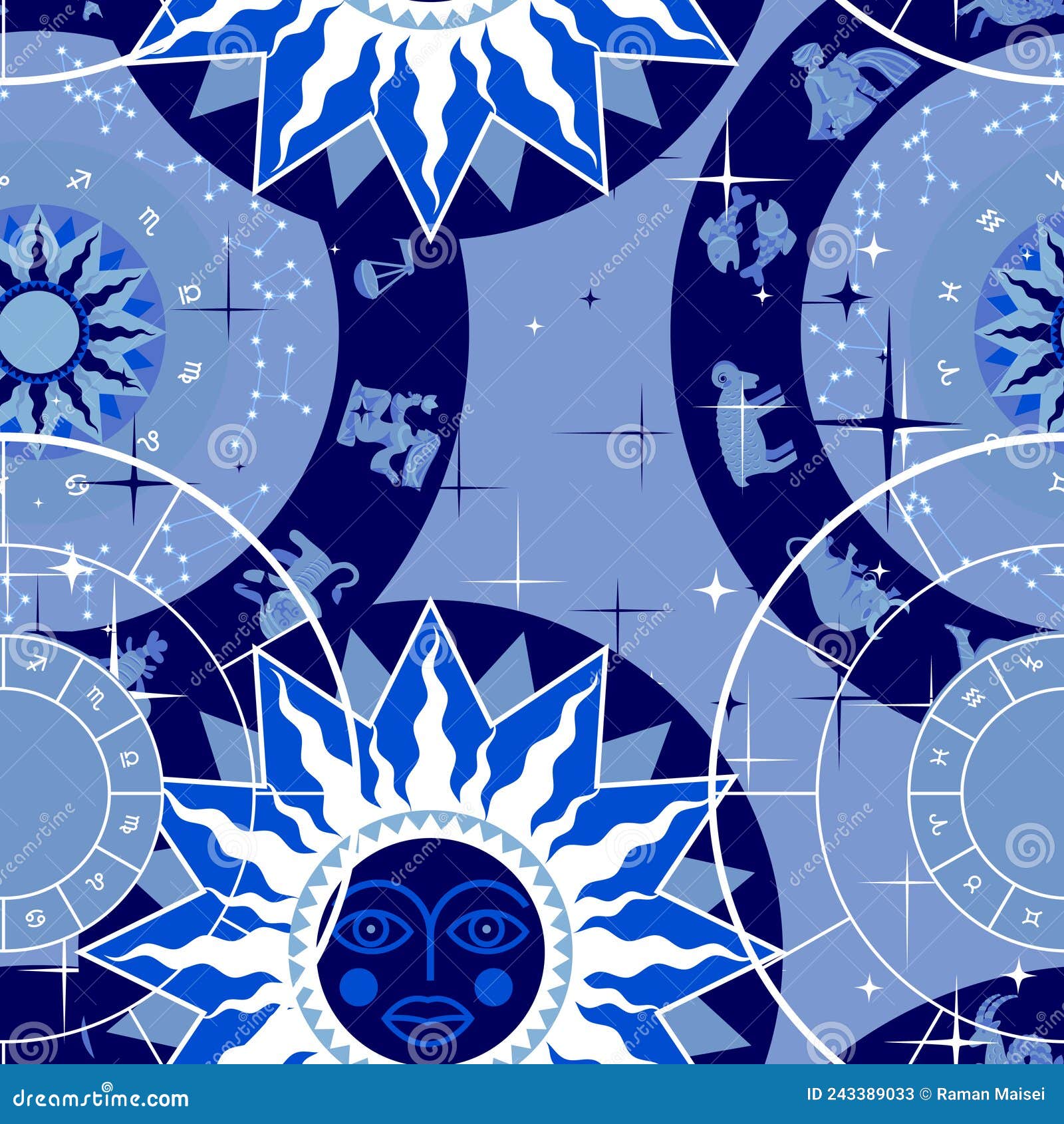 Sun, Cosmic Bodies and Spaces. Stock Vector - Illustration of astronomy ...