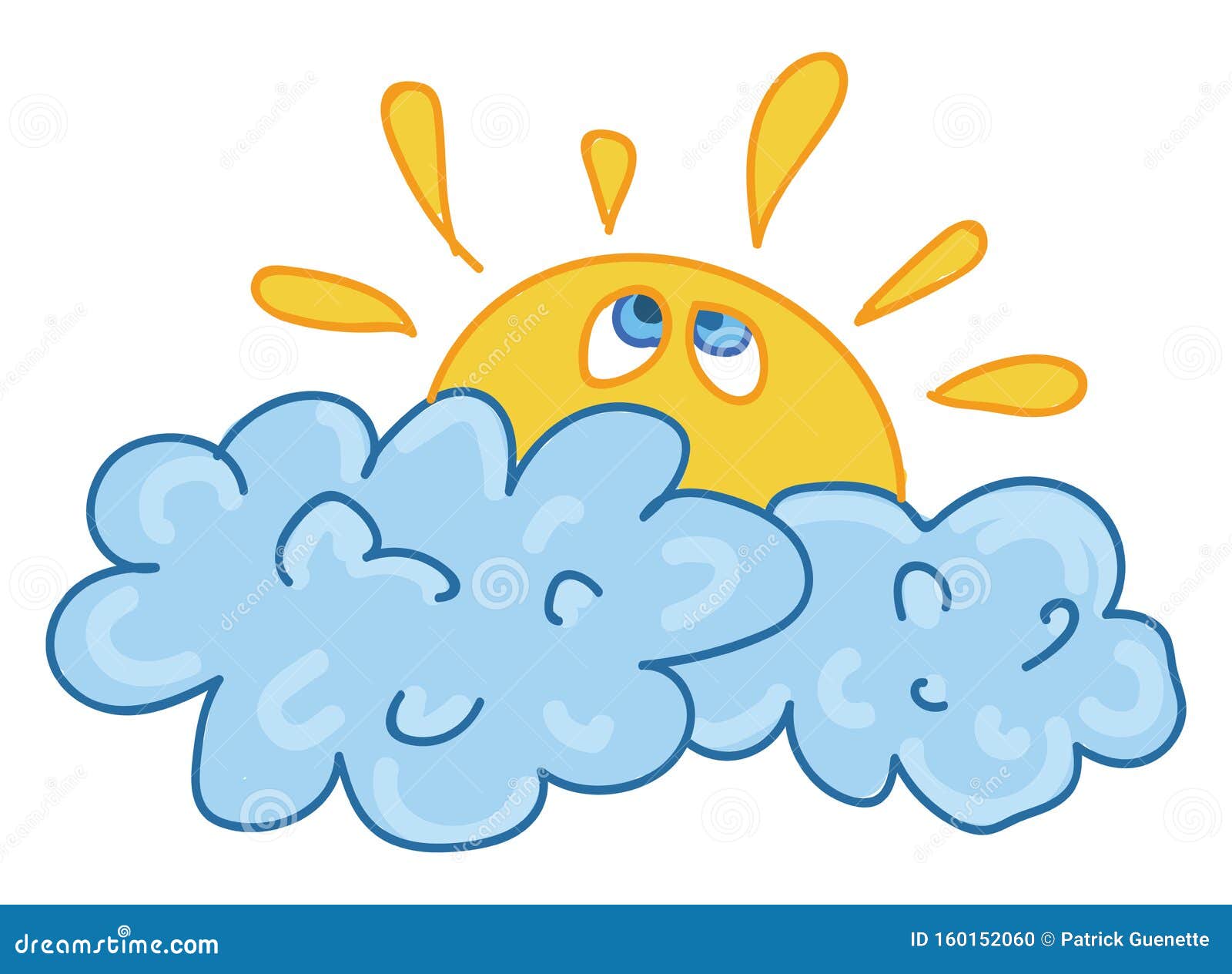 A Sun Covered by Clouds Vector or Color Illustration Stock Vector ...