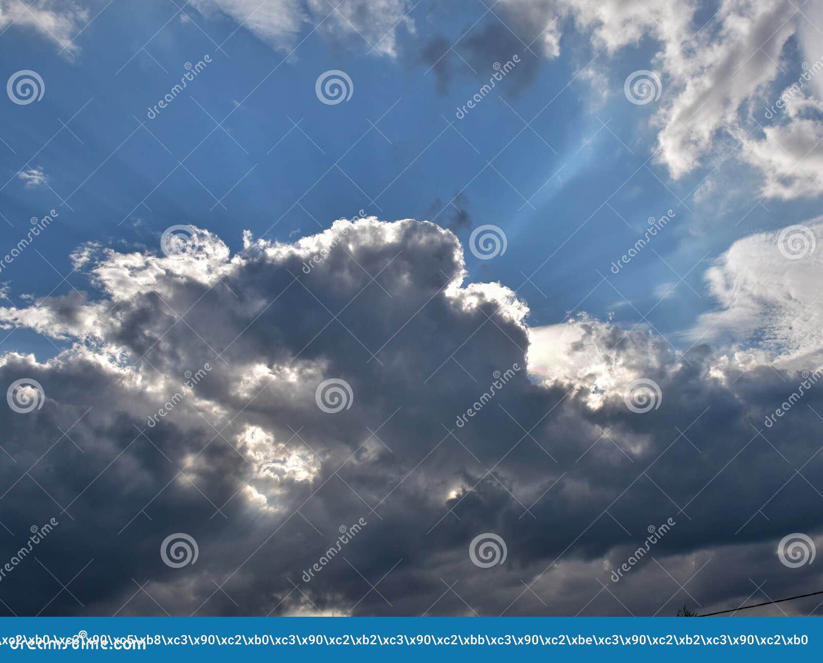 The sun and storm clouds. stock image. Image of covered - 223752031