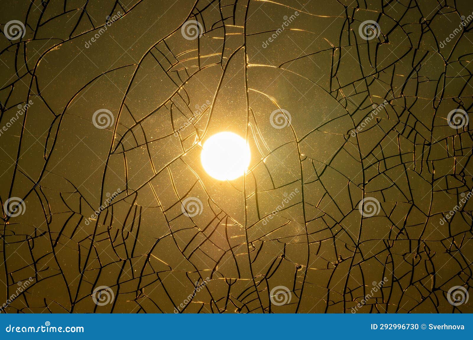 Sun through Cracked Glass Afternoon Stock Photo - Image of sunlight ...