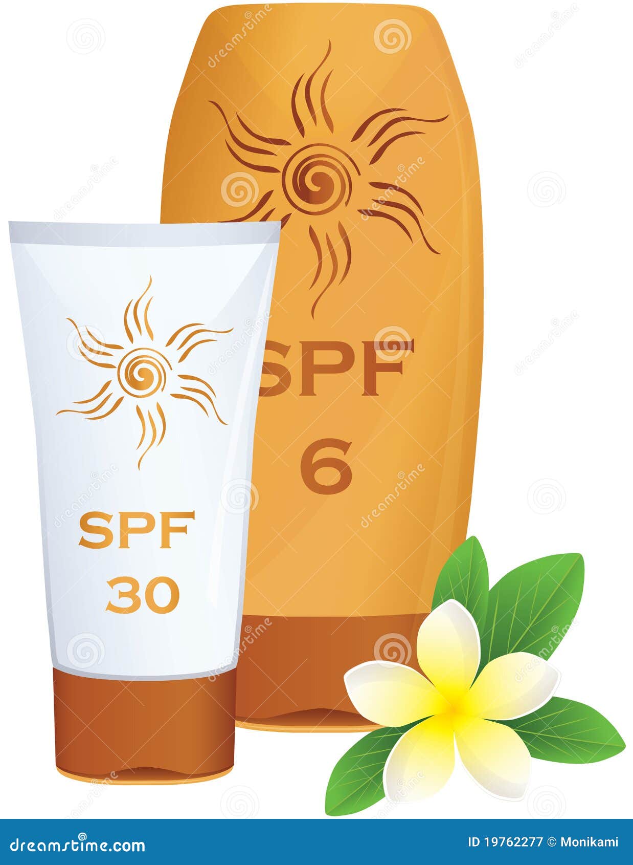 Sun Cream Containers stock vector. Illustration of frangipani - 19762277
