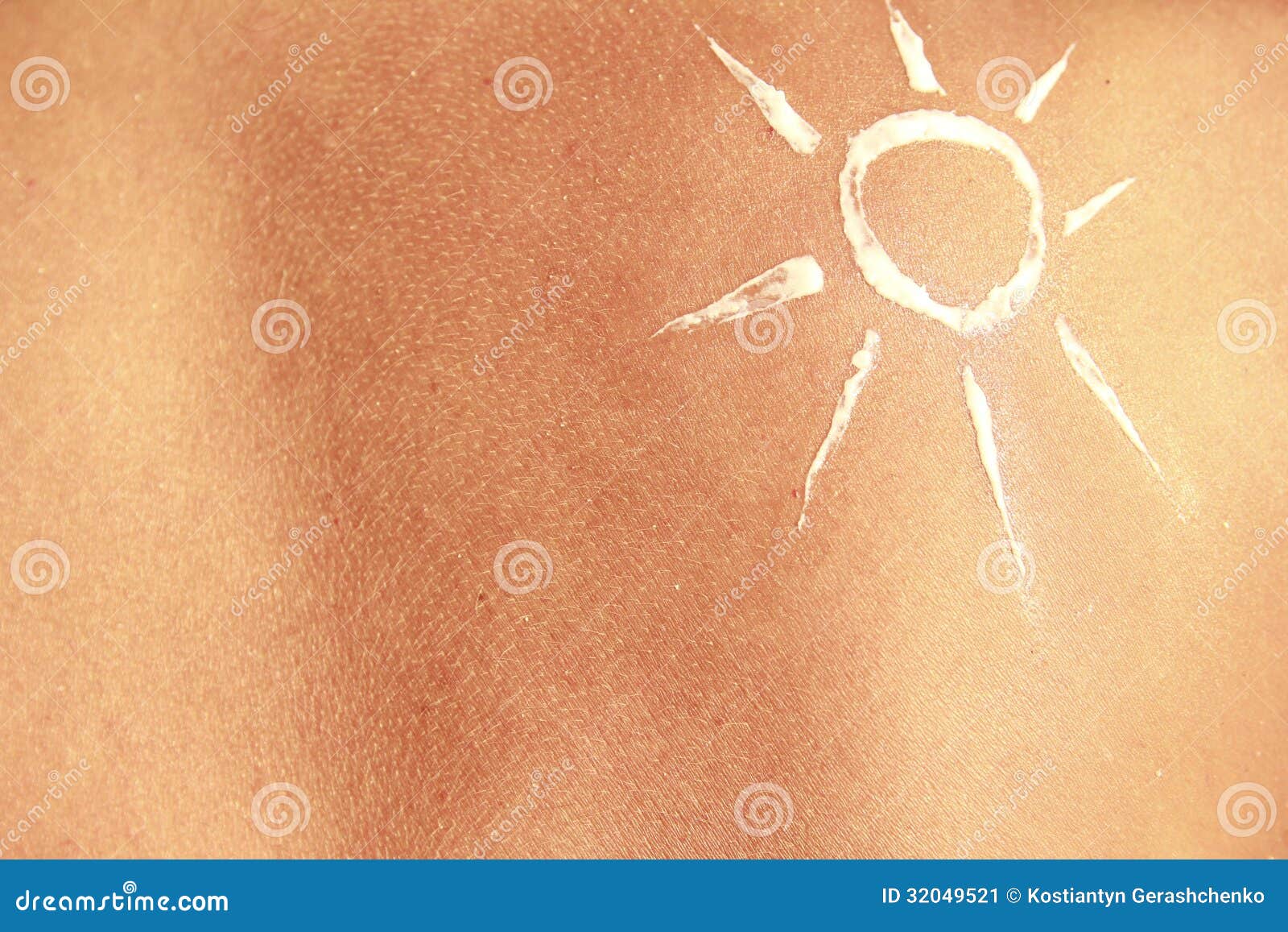 Sun Cream on the Female Back on the Beach Stock Image - Image of ...