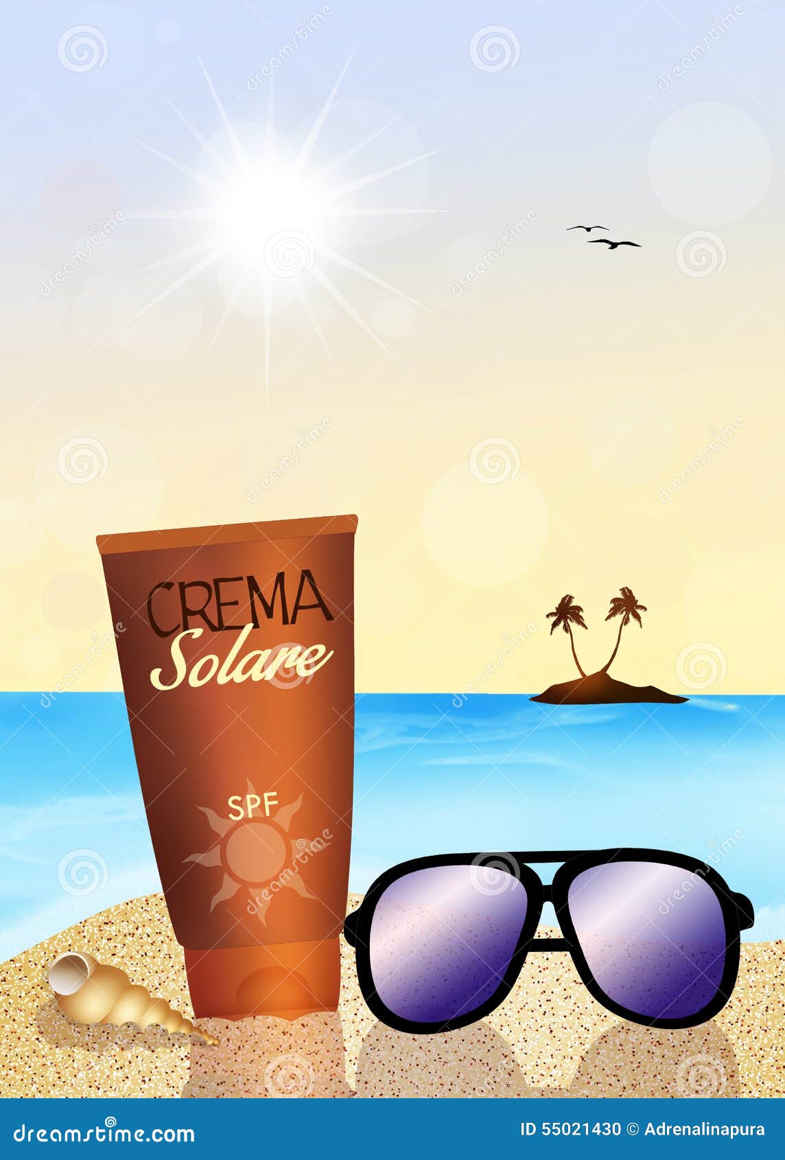 Sun cream stock illustration. Illustration of beauty - 55021430