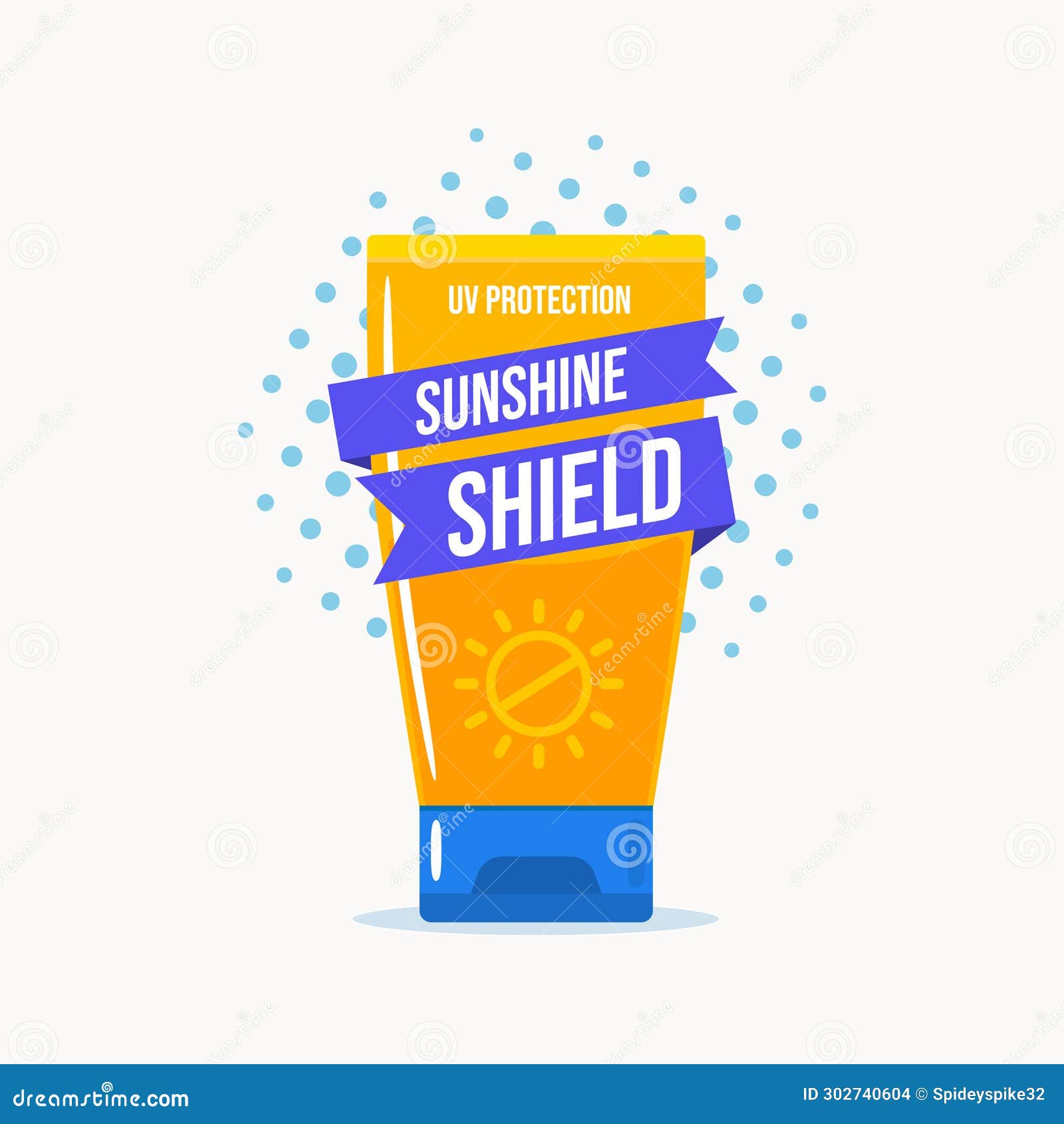 A Sun Cream Product with Text Sunshine Shield. Vector Illustration ...
