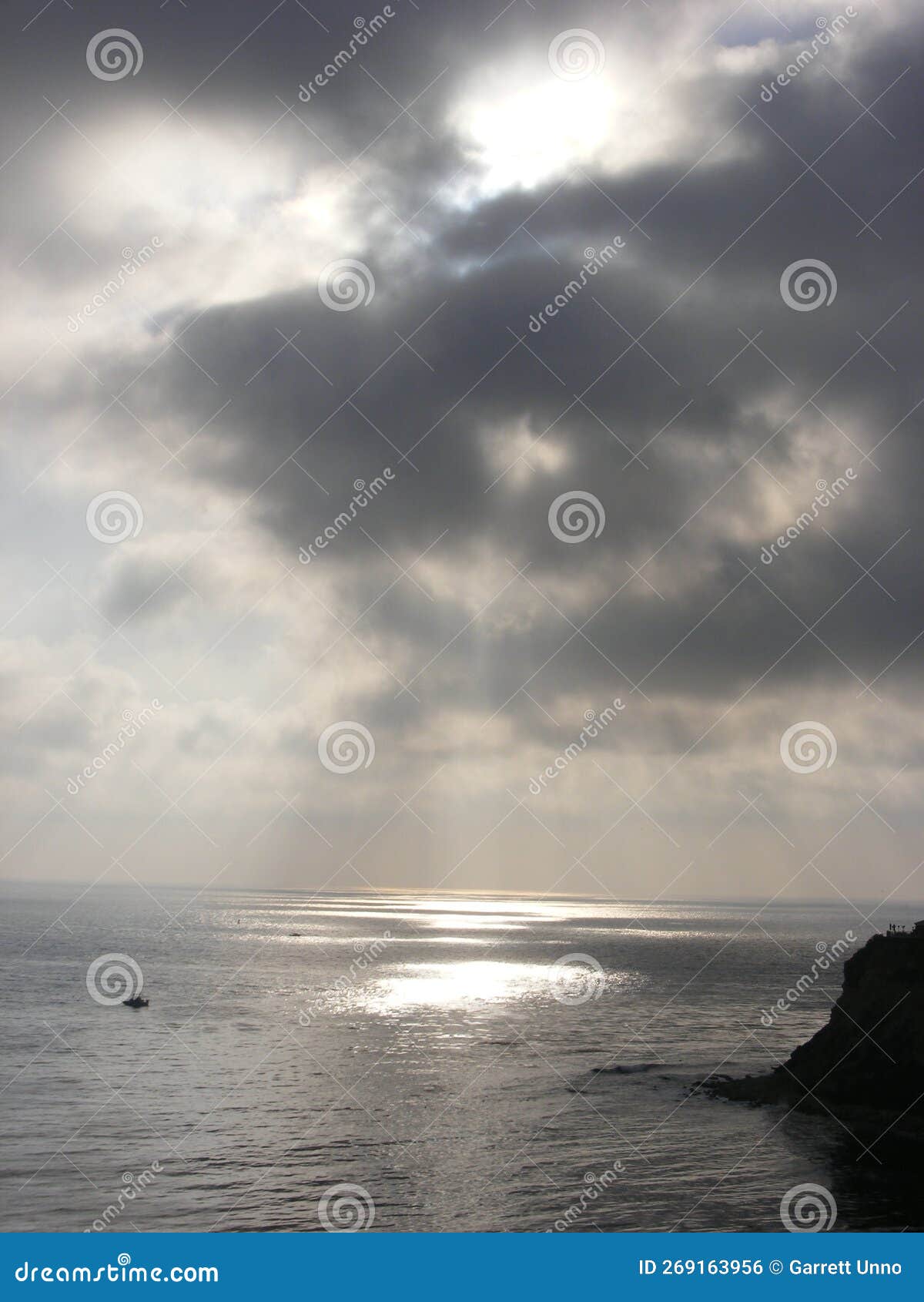 The Sun Creates a Pool of Light on the Ocean Stock Photo - Image of ...