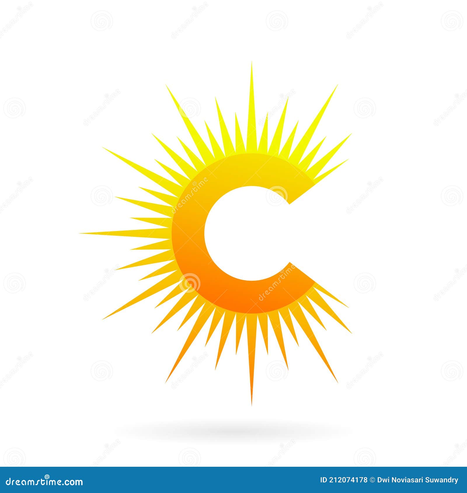Sun Creative Letter C Logo Concept Stock Vector - Illustration of ...