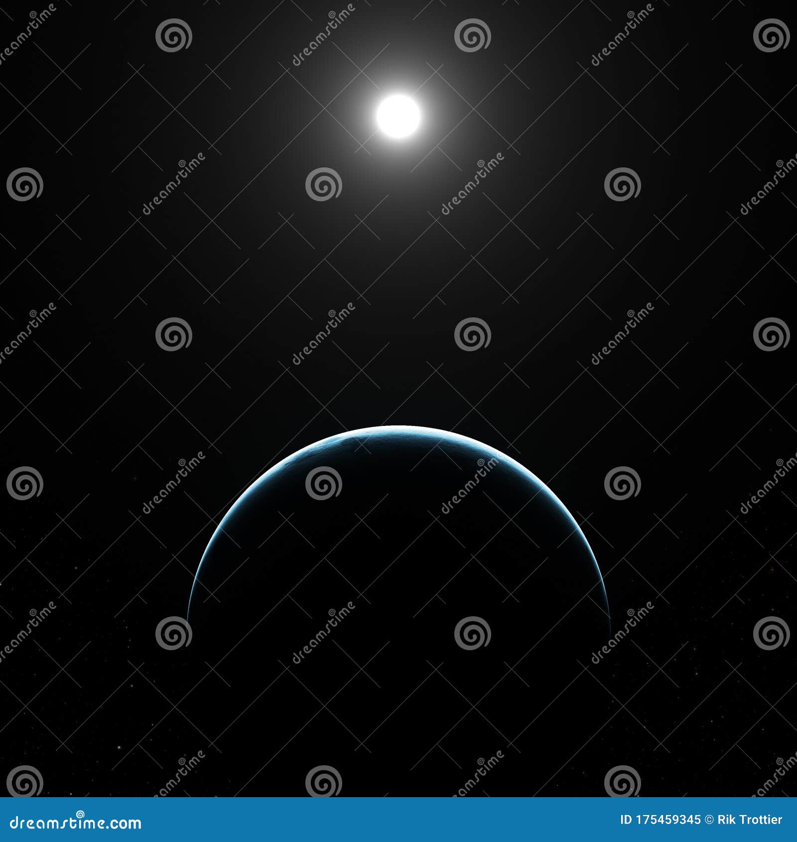 Sun and crescent earth stock illustration. Illustration of planet ...