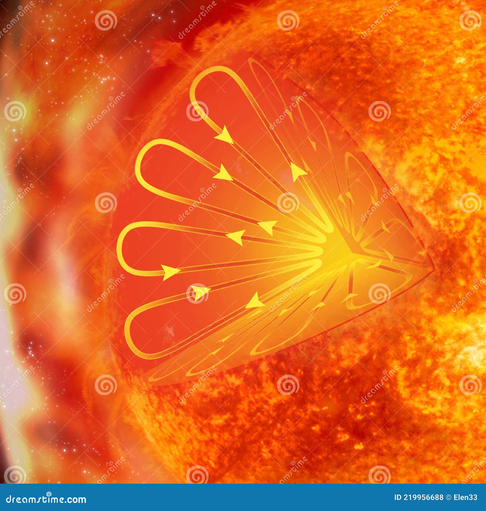 Sun cross section. stock photo. Image of cosmos, furnished - 219956688