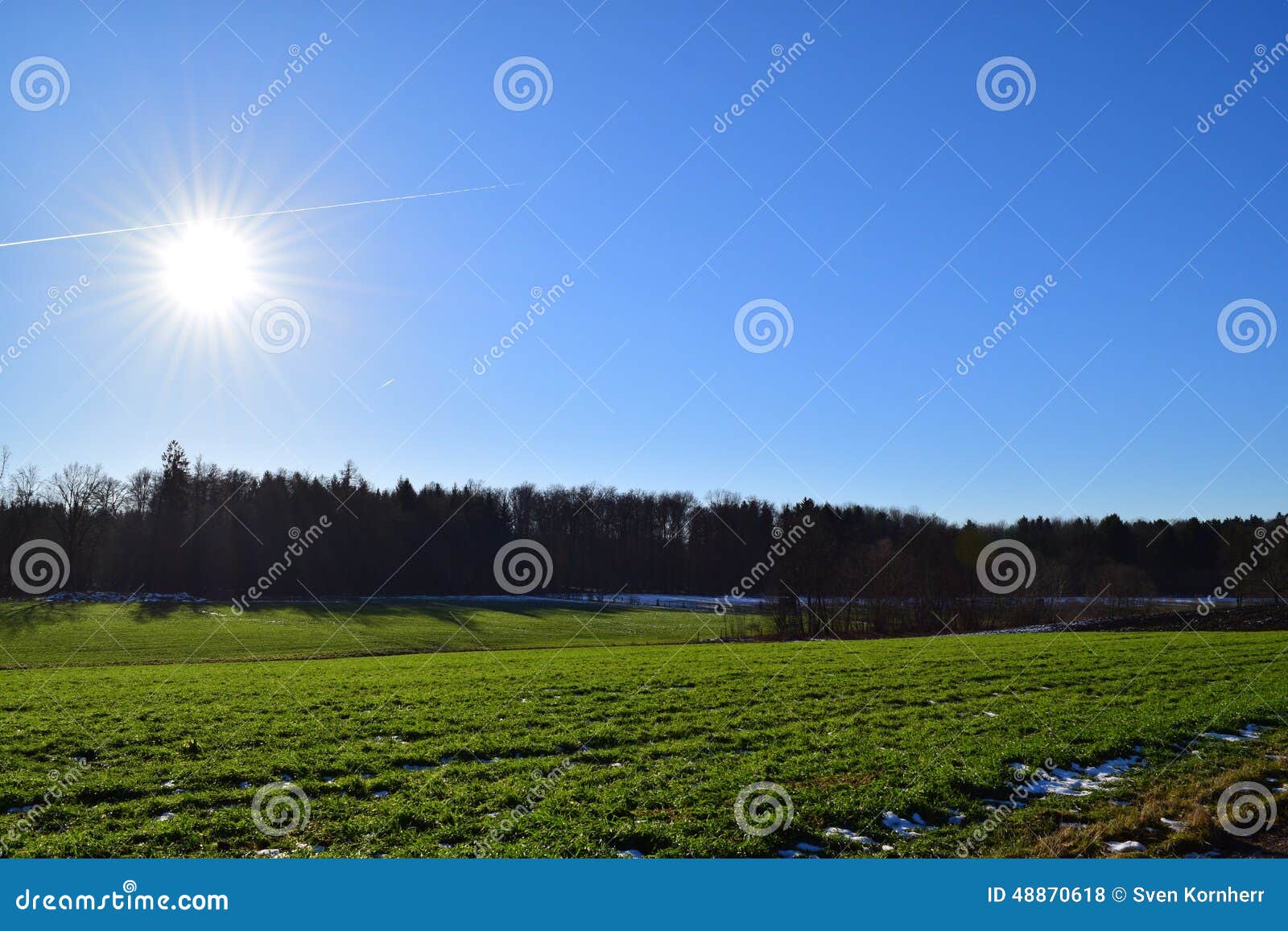 Sun crossing stock photo. Image of kornherr, blue, hill - 48870618