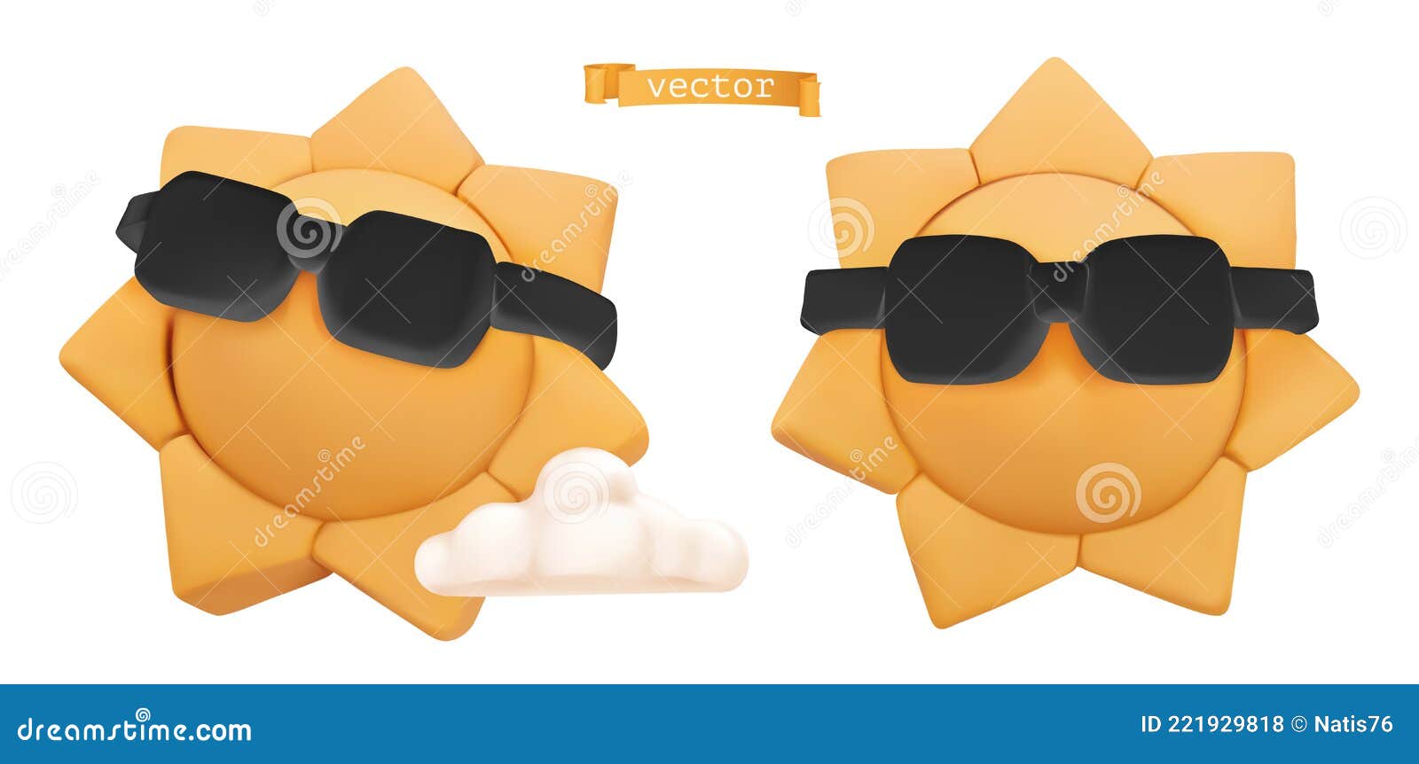 Sun 3d vector icon. stock vector. Illustration of leisure - 221929818