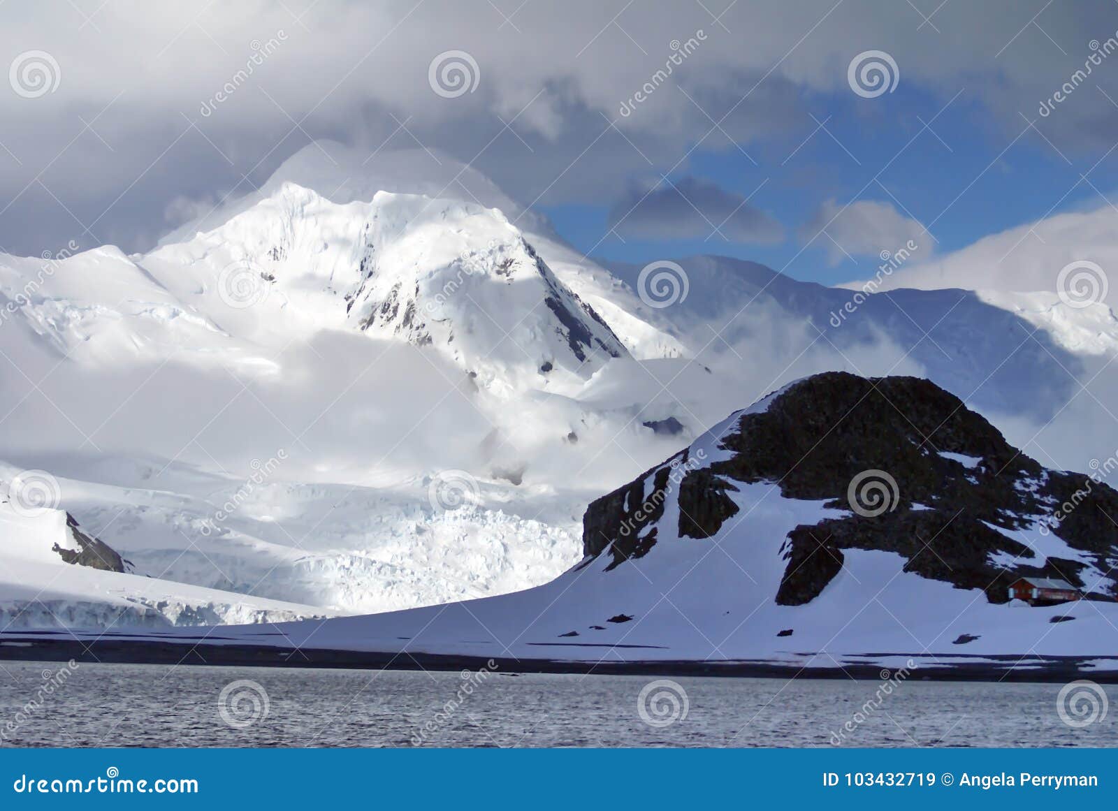 Sun Dappled Mountain in Antarctica Stock Image - Image of hill, dappled ...