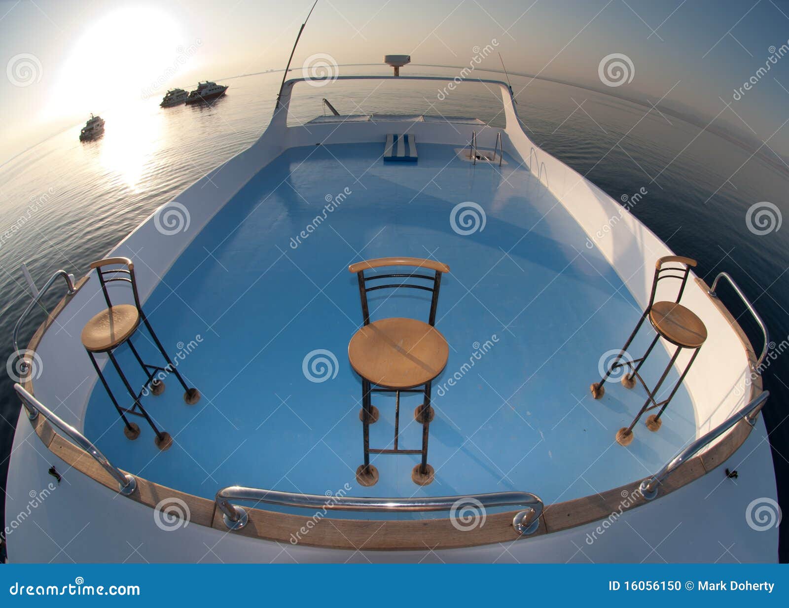 Sun Deck Of A Nautical Vessel Stock Photo - Image of idylic, surface ...