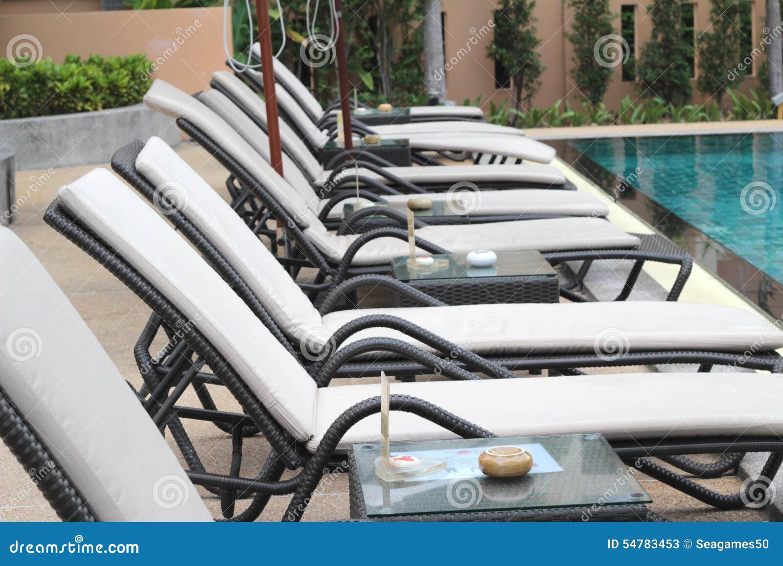 Sun Deck with a Swimming Pool. Stock Image - Image of landscape, pool ...