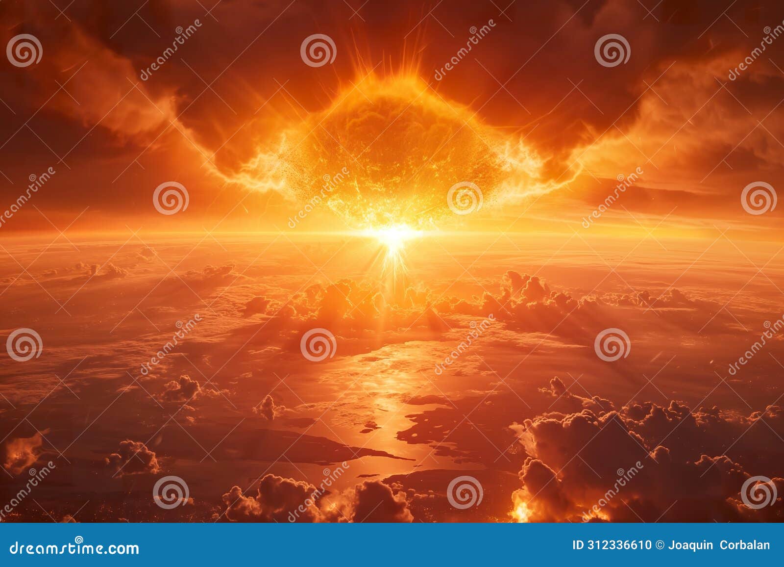 The Sun Descends Below the Horizon, Casting a Warm Glow, Nuclear ...