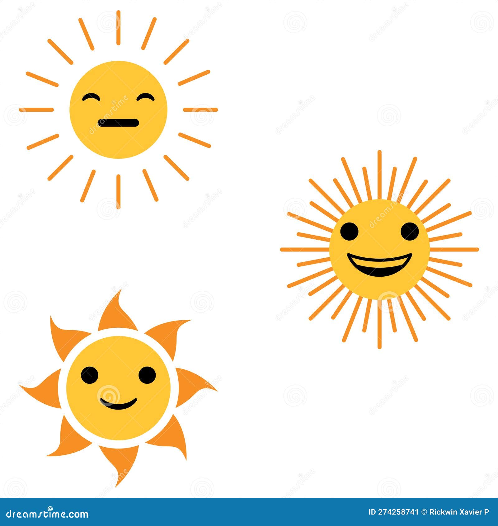 Sun Design. Collection of Sun. Sun with Cooling Glass Stock Vector ...