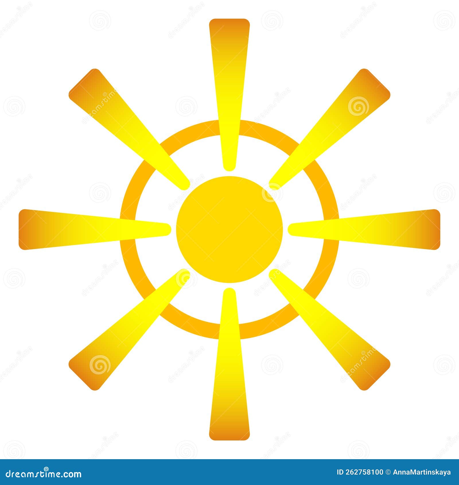 Sun Design Element. Flat Style Icon. Illustration on White Background ...