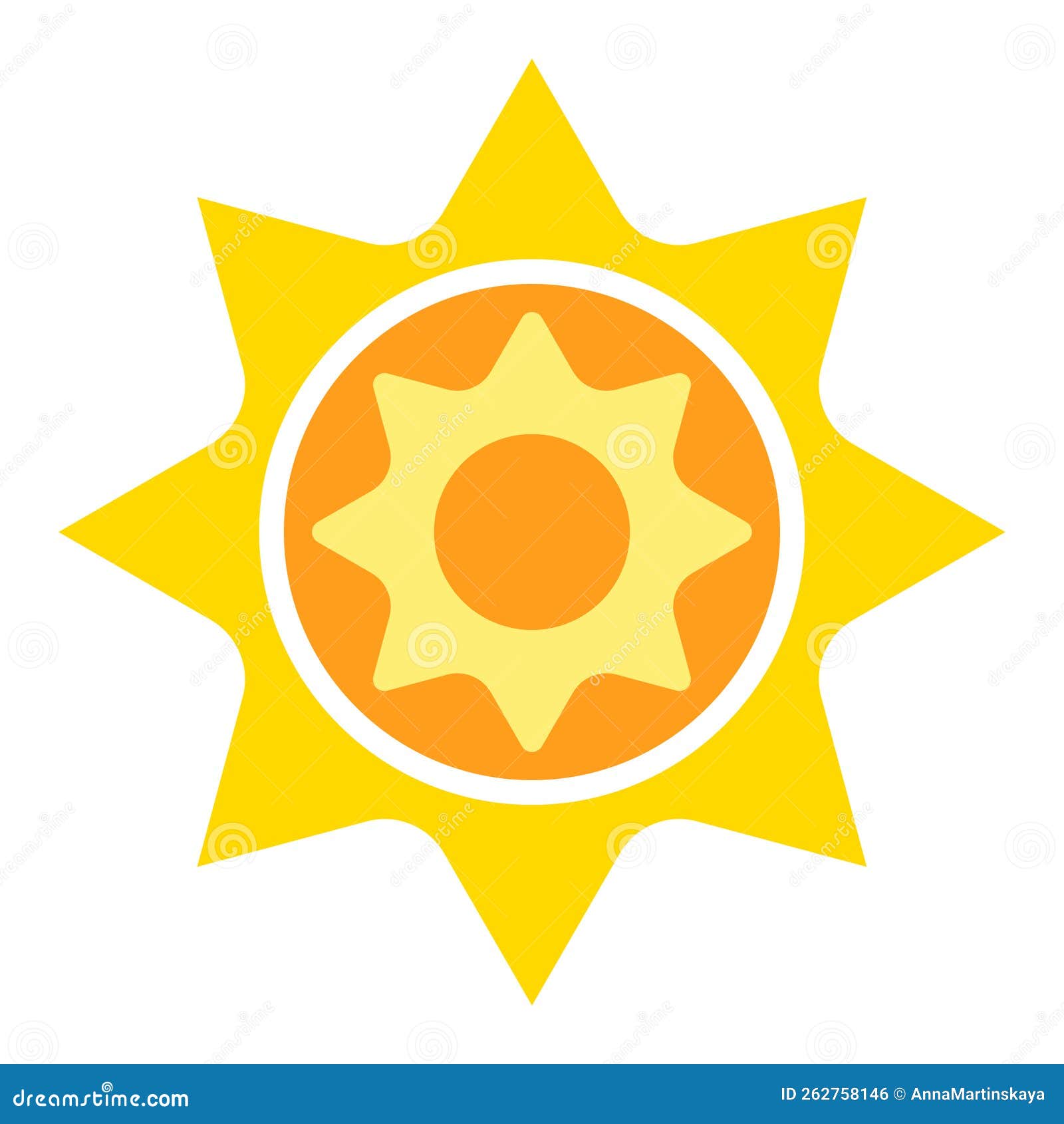 Sun Design Element. Flat Style Icon. Illustration on White Background ...