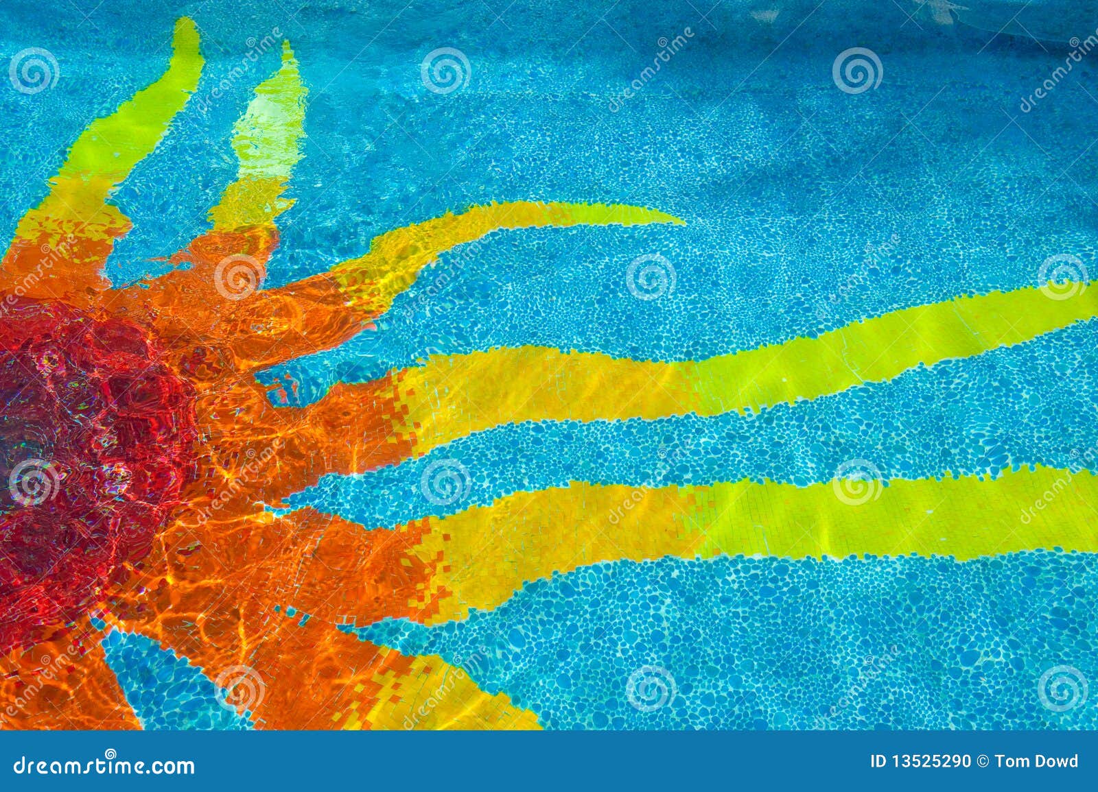 Sun Design in Swimming Pool Stock Photo - Image of design, rays: 13525290