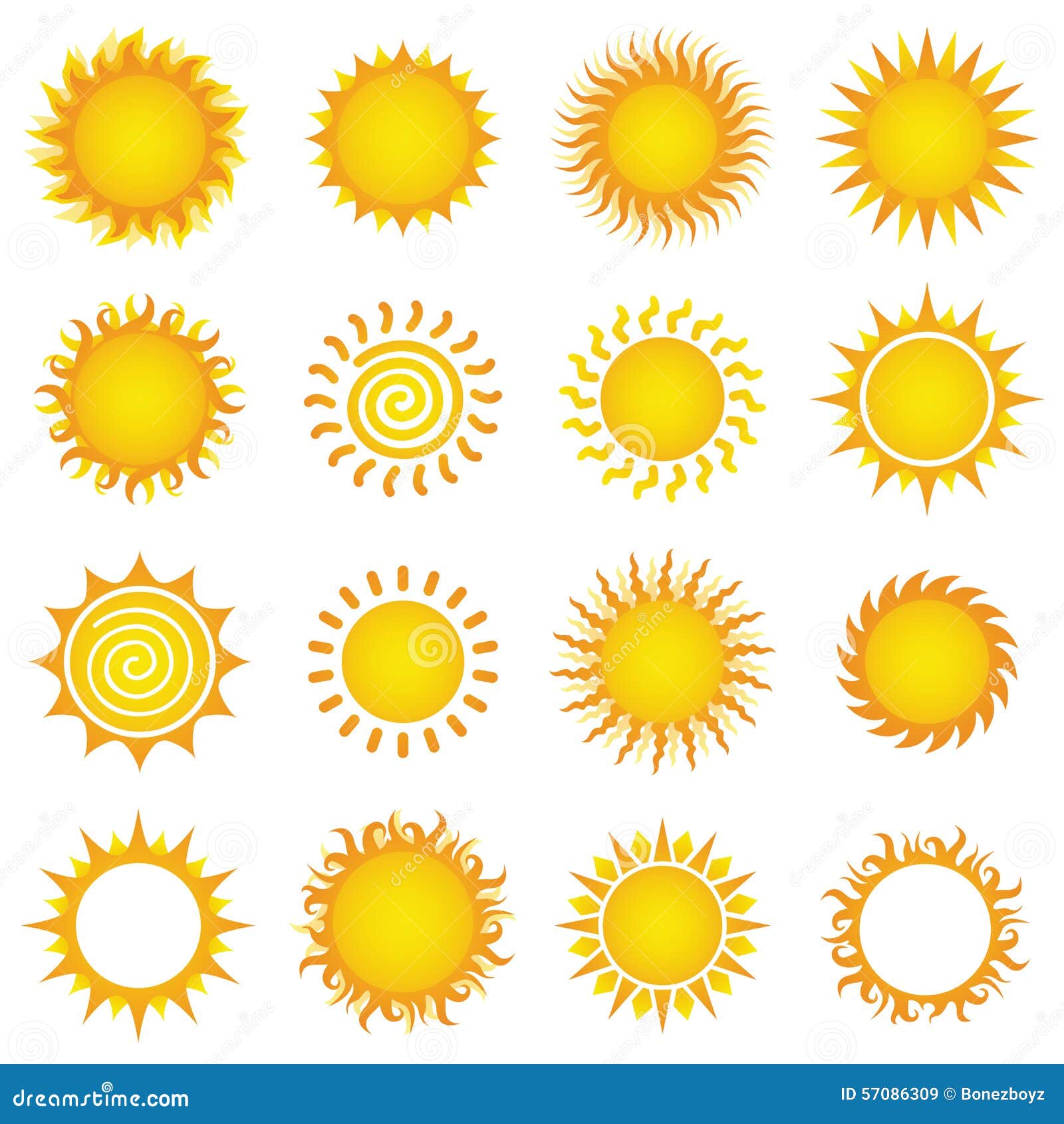 Sun Designs stock vector. Illustration of icon, sunlight - 57086309