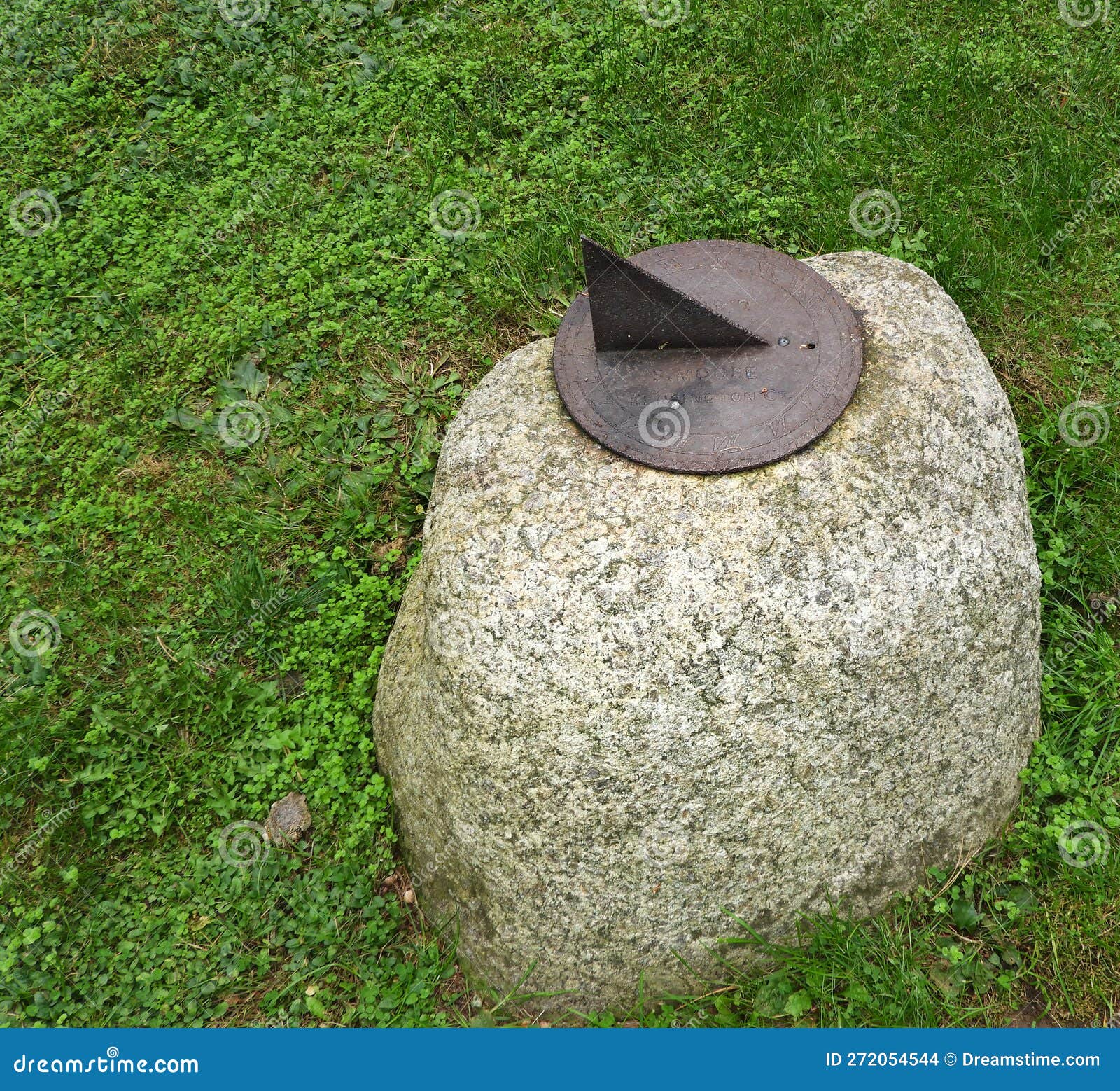 Antique Sun Dial Attached To Garden Rock at Lorenzo Mansion Stock Photo ...