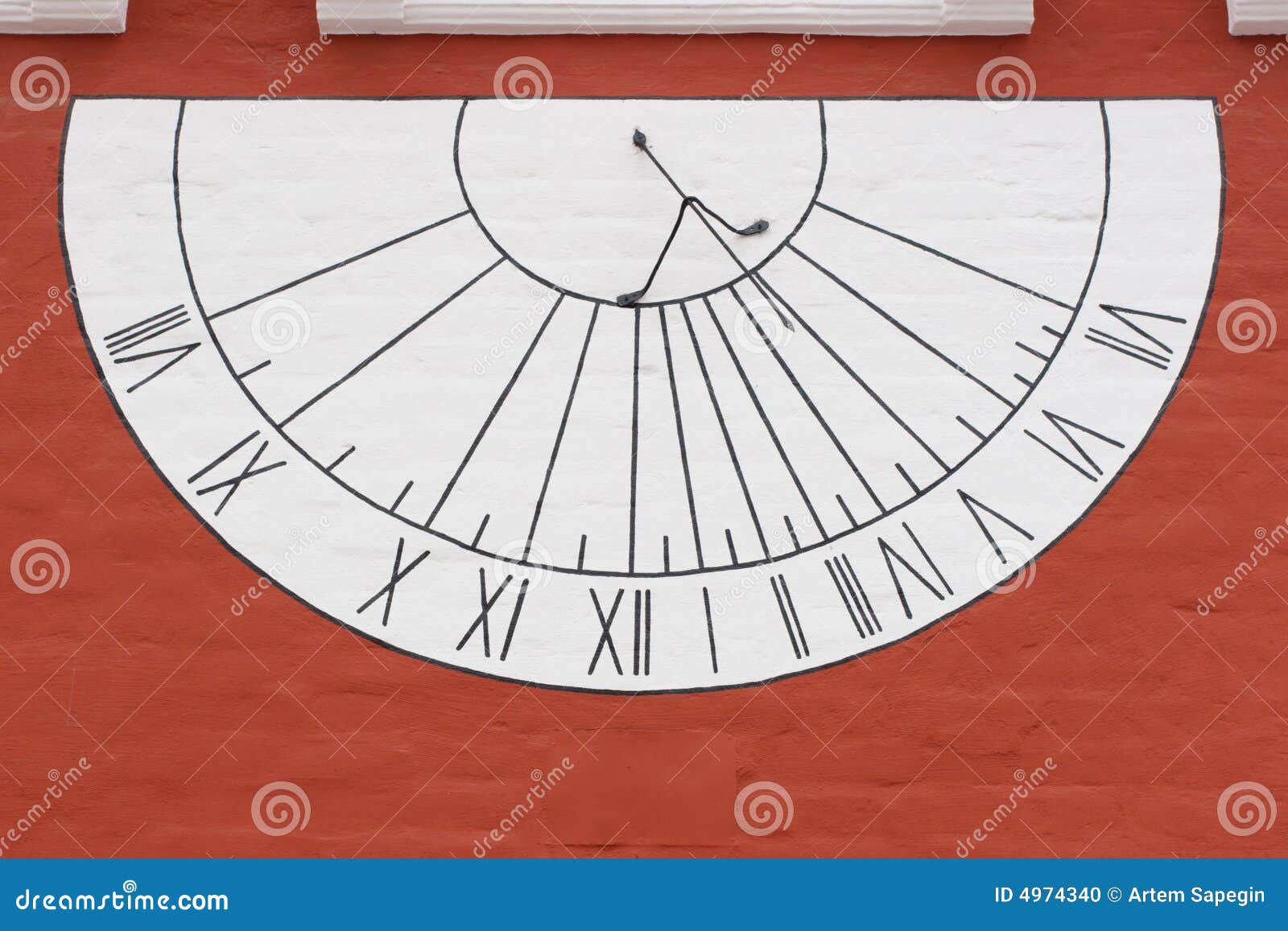 Sun-dial on wall stock photo. Image of measurement, history - 4974340