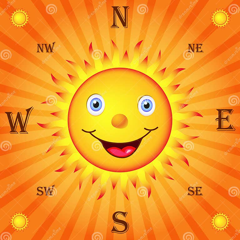 The Sun and the Direction of the World. Stock Illustration ...