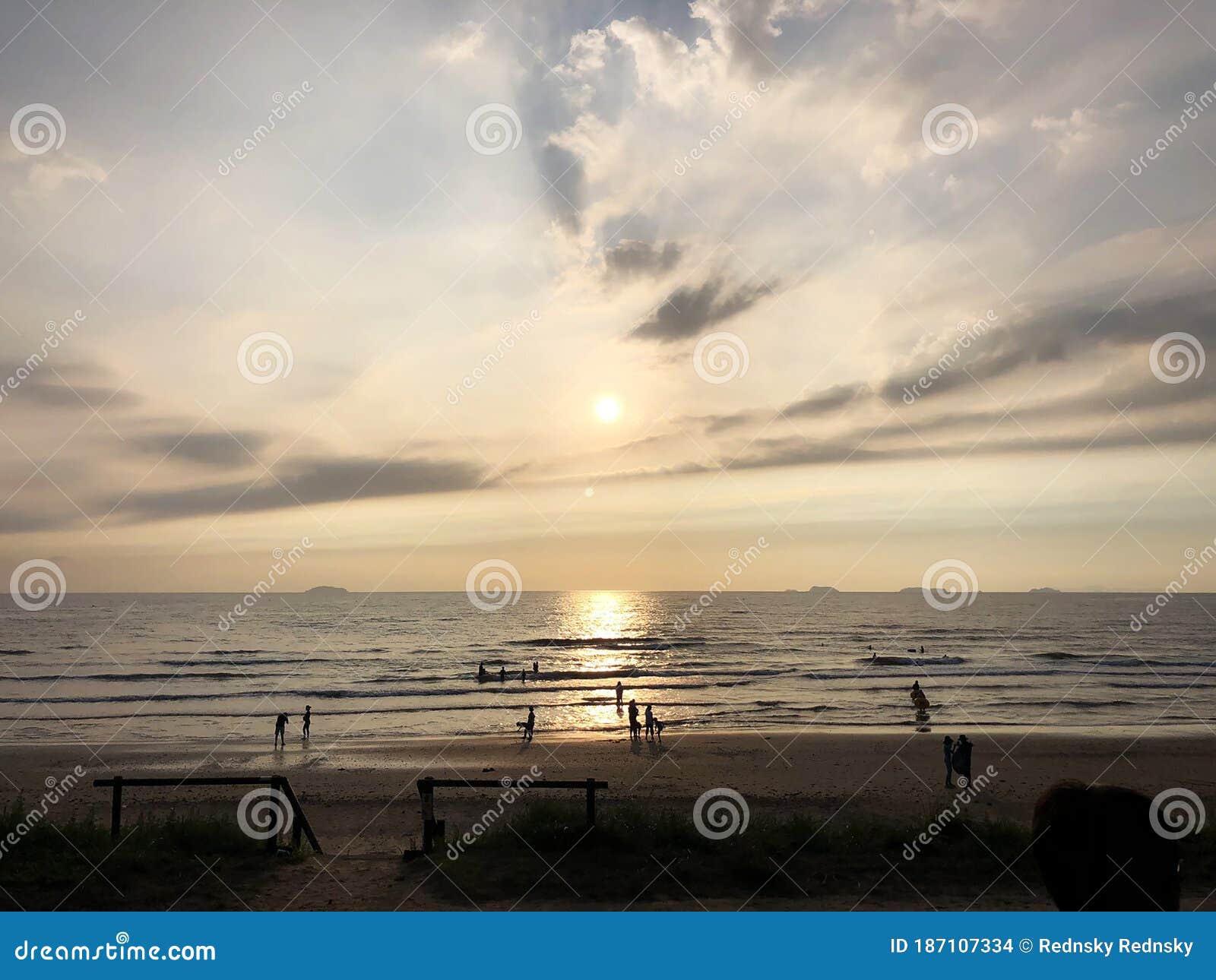 The Sun is Disappearing on the Sea during Sunset Stock Photo - Image of ...