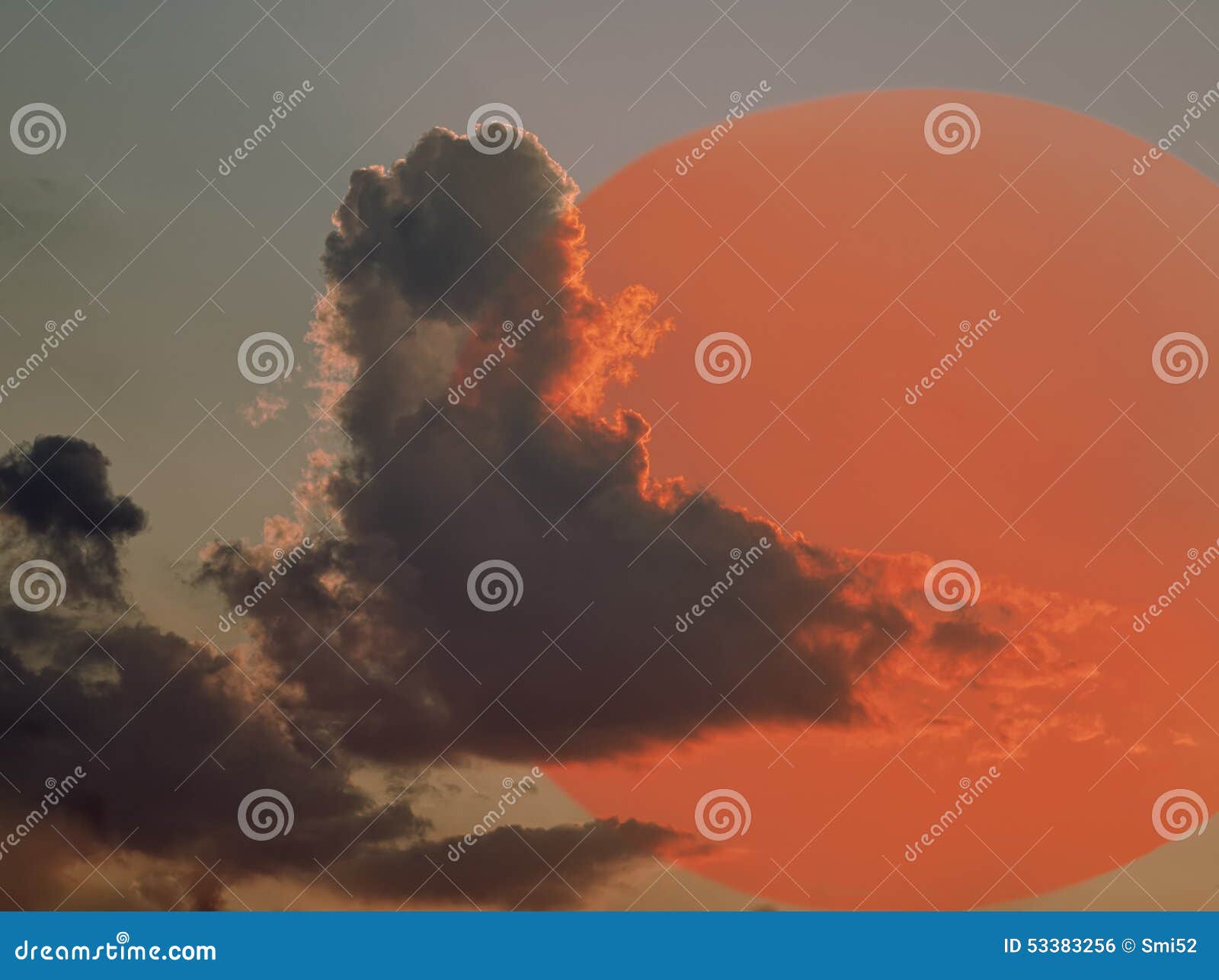 Sun disc stock photo. Image of orange, cloud, sunrise - 53383256