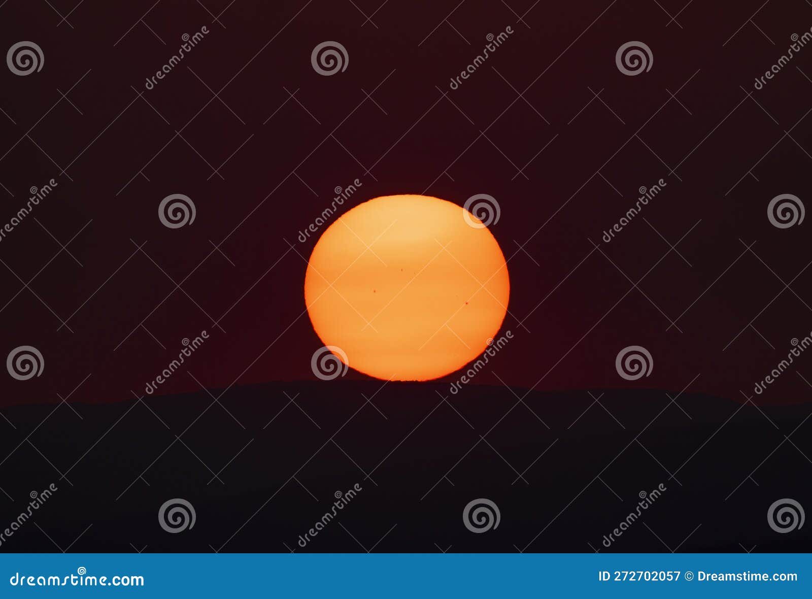 Sun Disc with Spots at Sunset on a Hot Summer Day Stock Image - Image ...