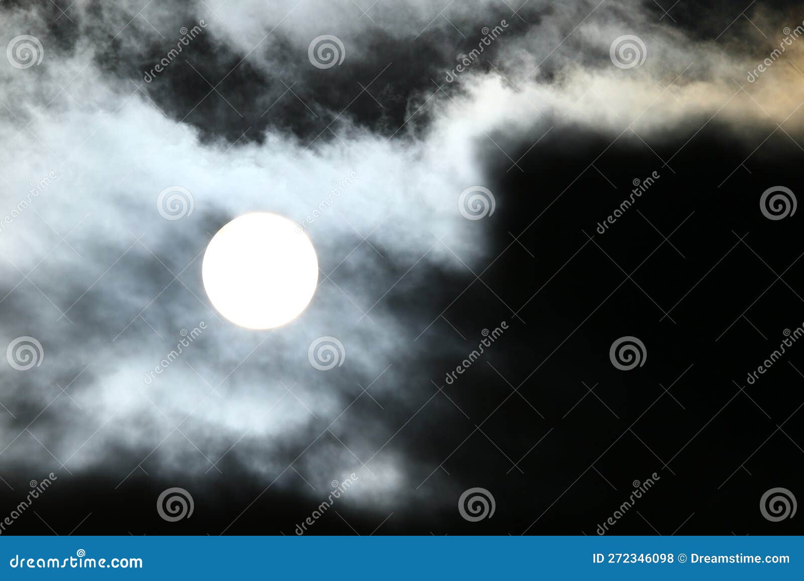 Sun Disk Behind Backlit Clouds Stock Photo - Image of eclipse ...