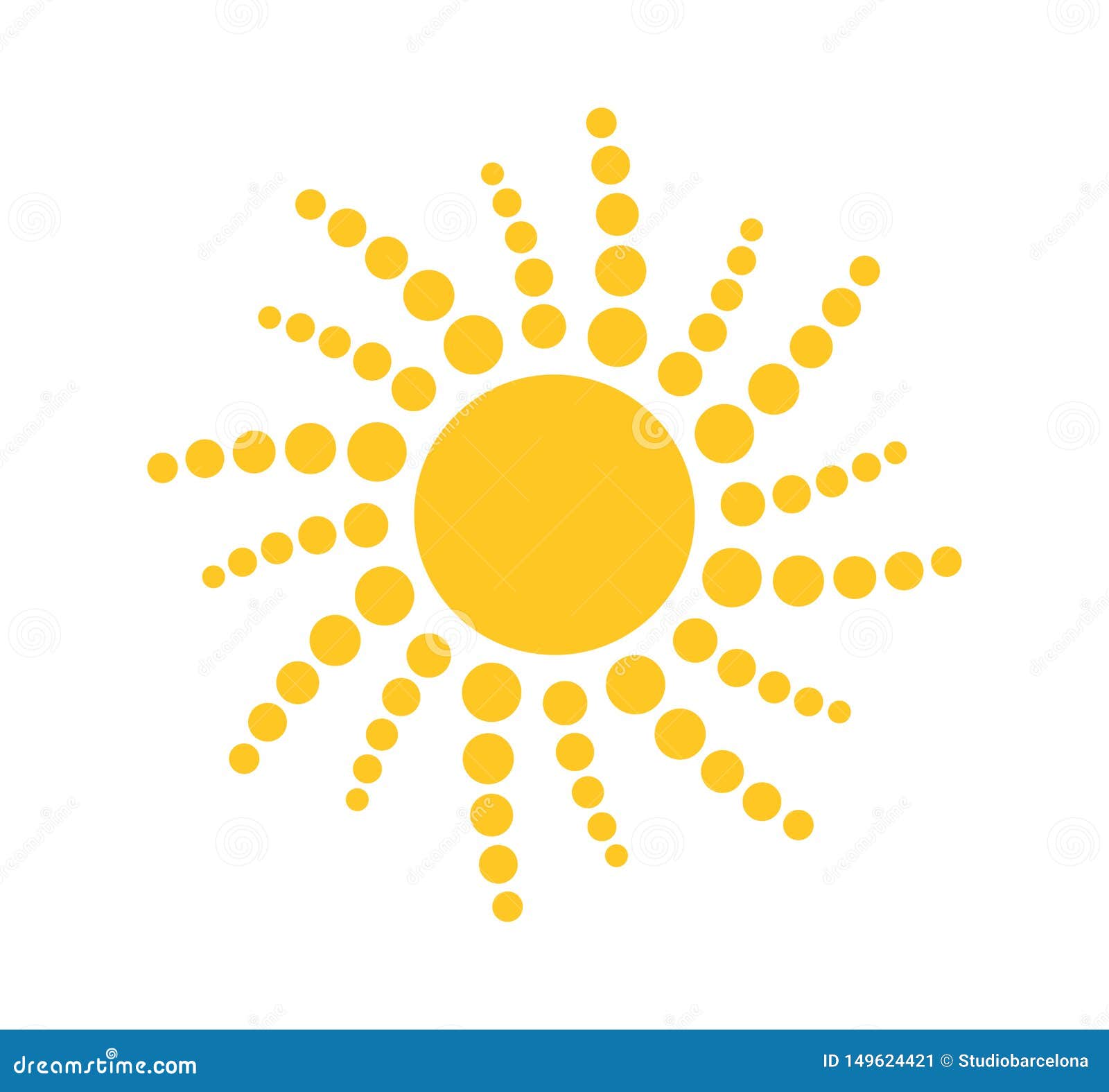 Sun dots icon stock vector. Illustration of symbolic - 149624421